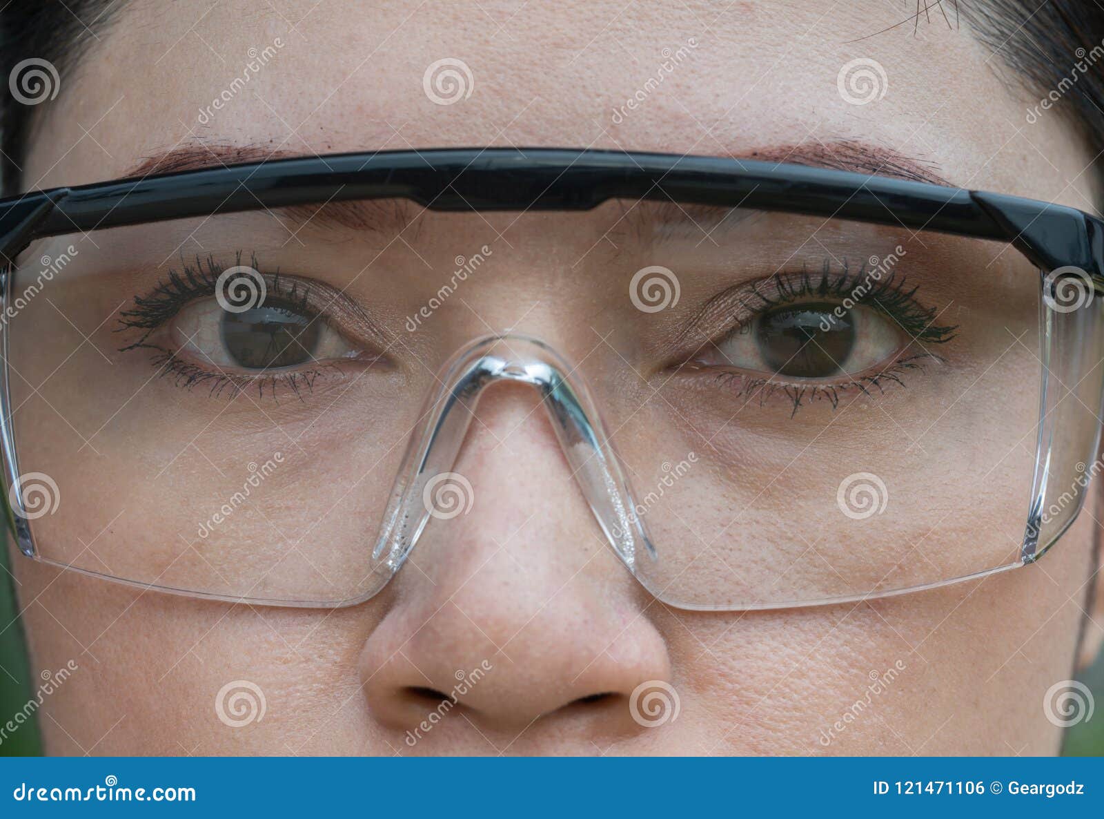 Eye with glasses stock photo. Image of wearing, eyesight - 121471106
