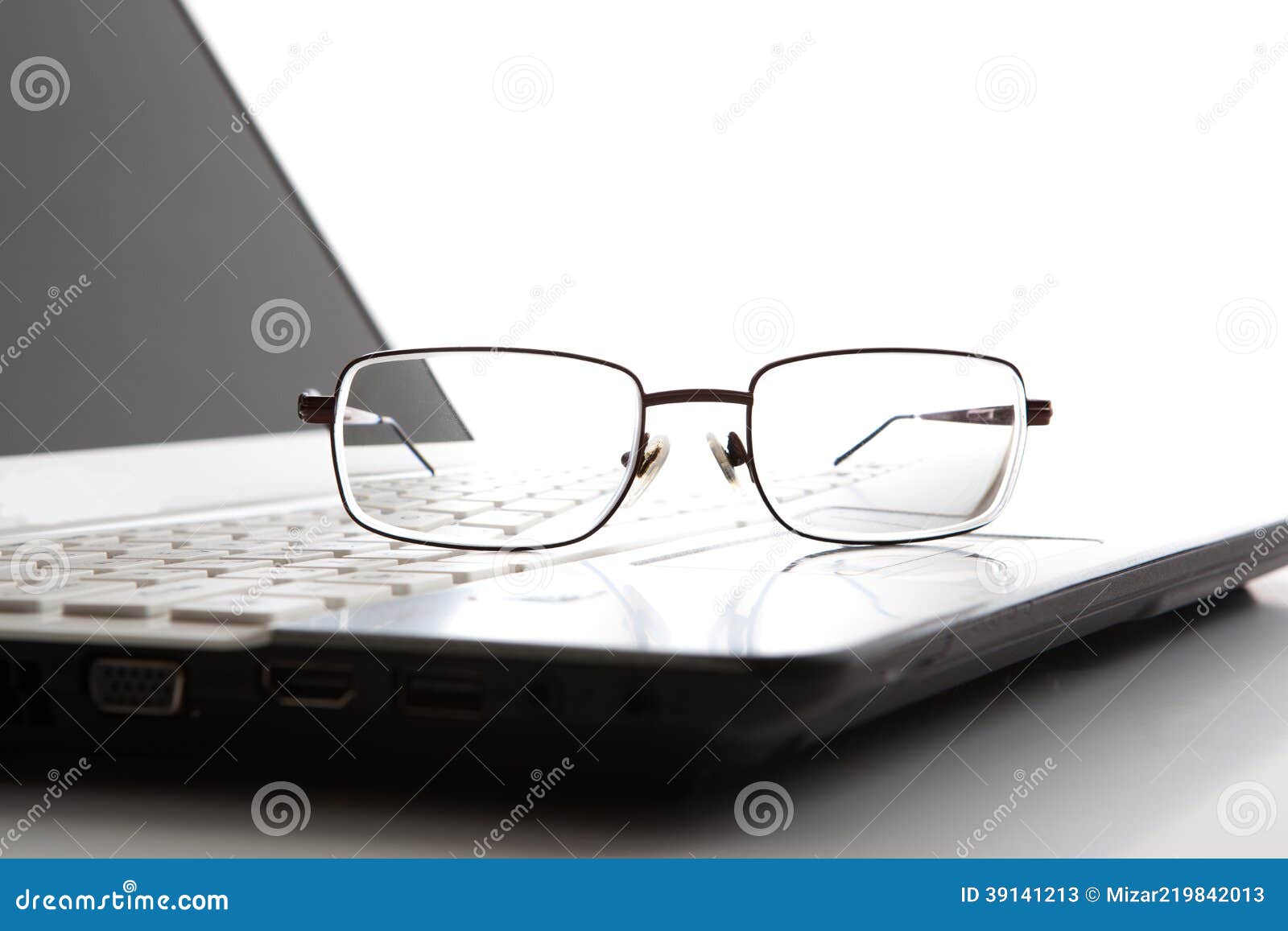 Eye Glasses on a Laptop Keyboard Stock Image - Image of white, laptop ...