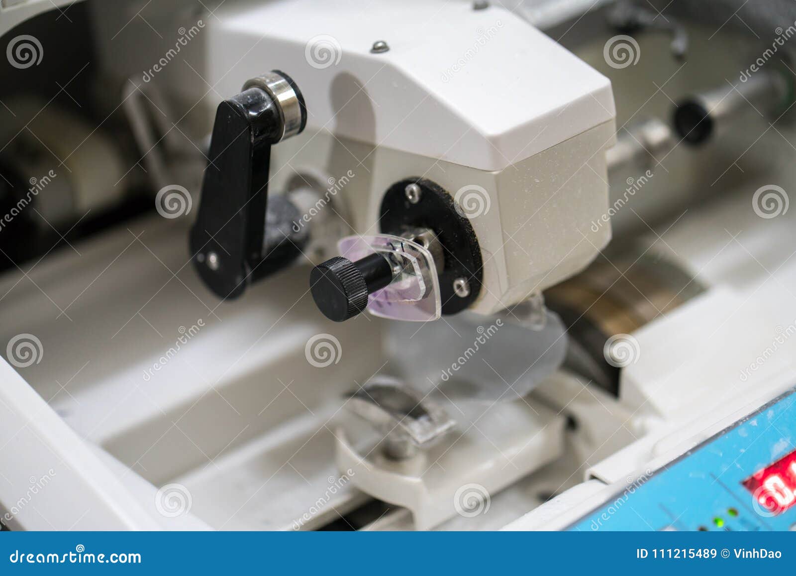 Eye Glasses is Making by Milling Machine in Workshop Stock Image ...
