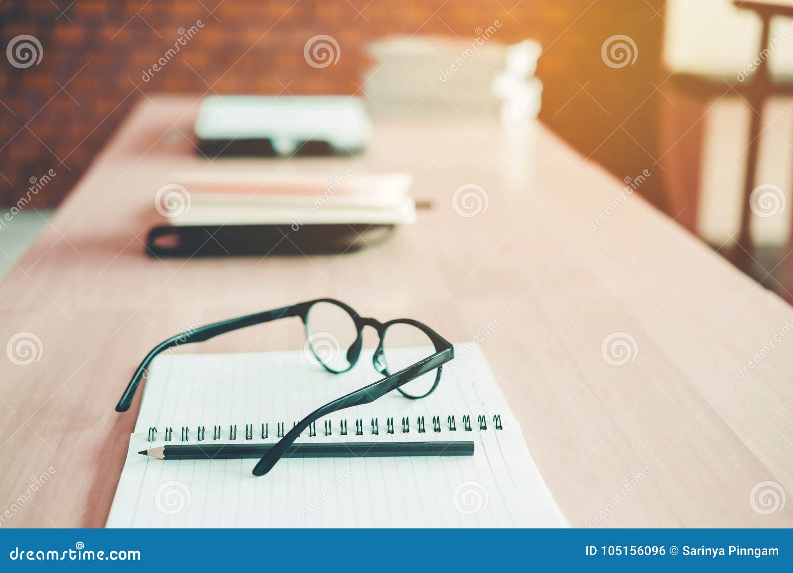 Eye Glasses on the Study Table Education Concept Stock Photo - Image of ...