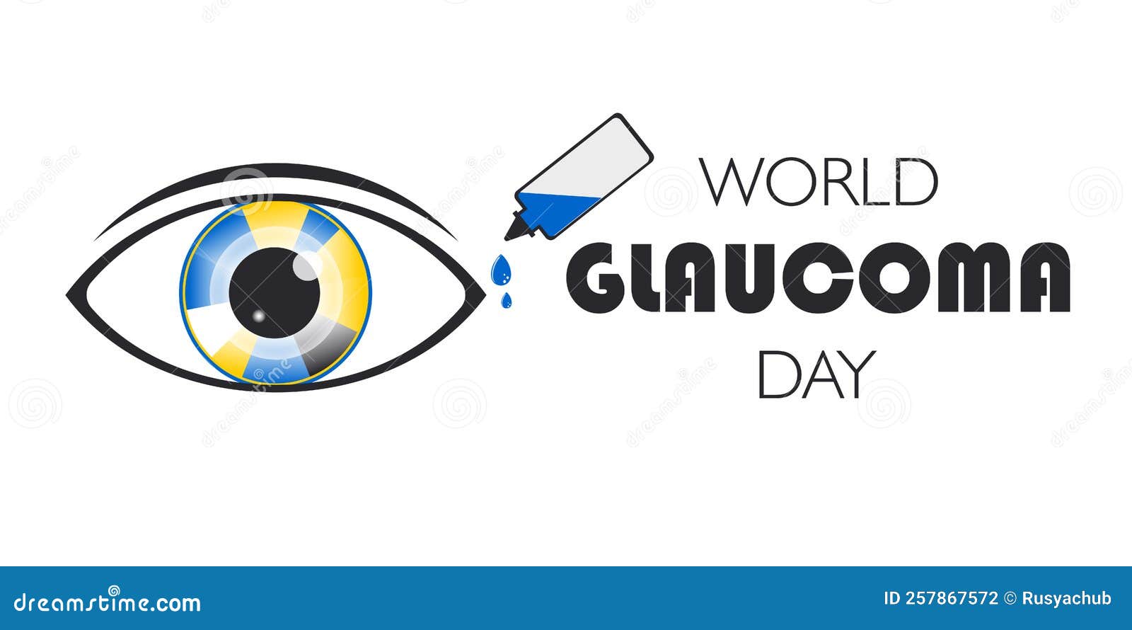 World Glaucoma Day. March 12th. Medical Horizontal White Banner Stock ...