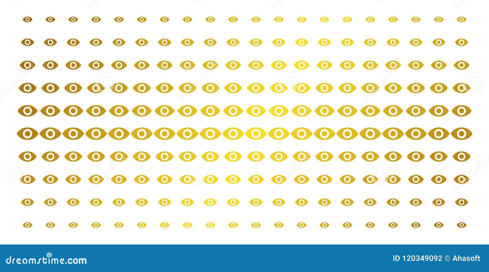 Eye Gold Halftone Matrix stock vector. Illustration of eyeball - 120349092