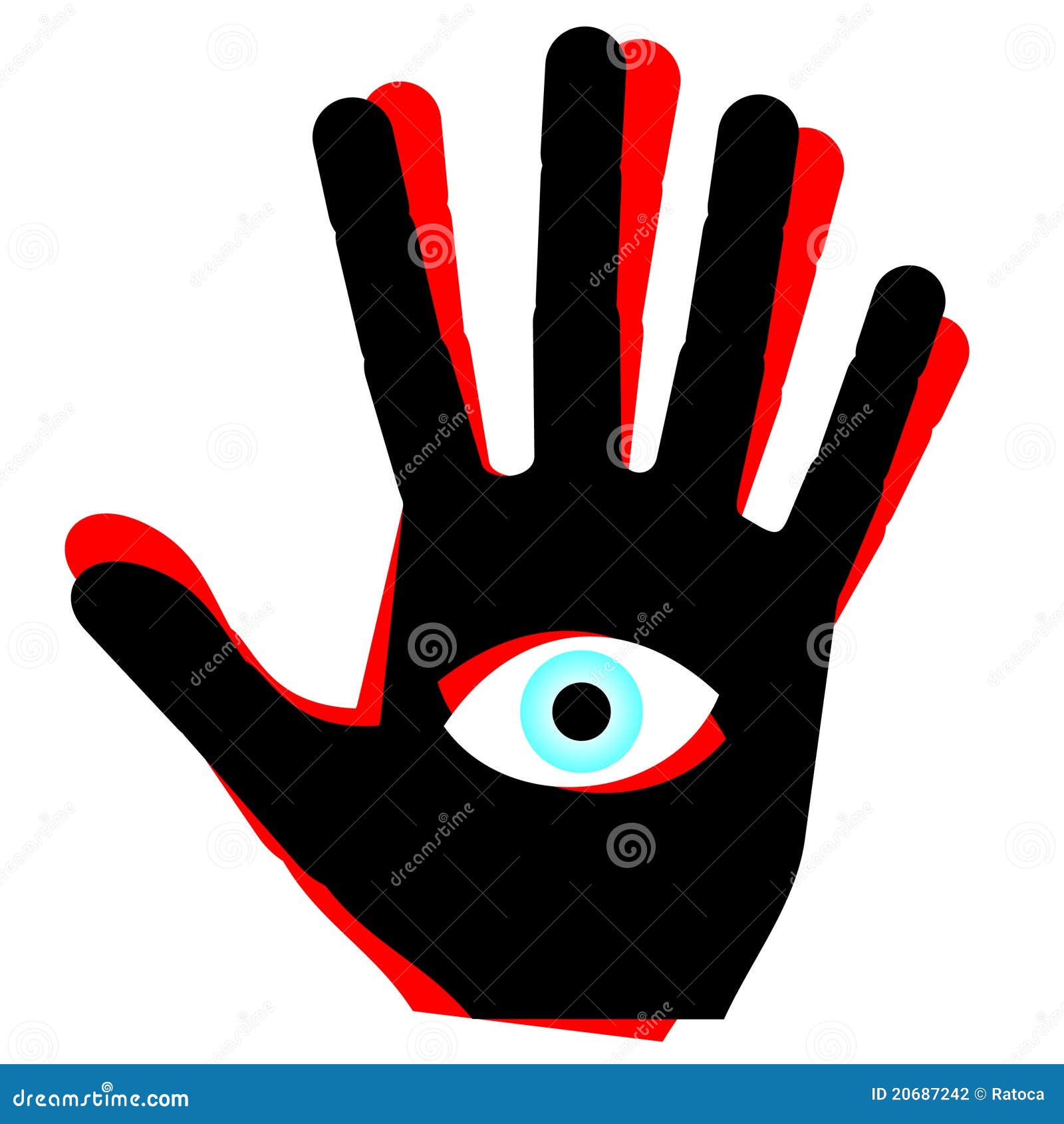 Eye hand stock vector. Illustration of divination, creative - 20687242