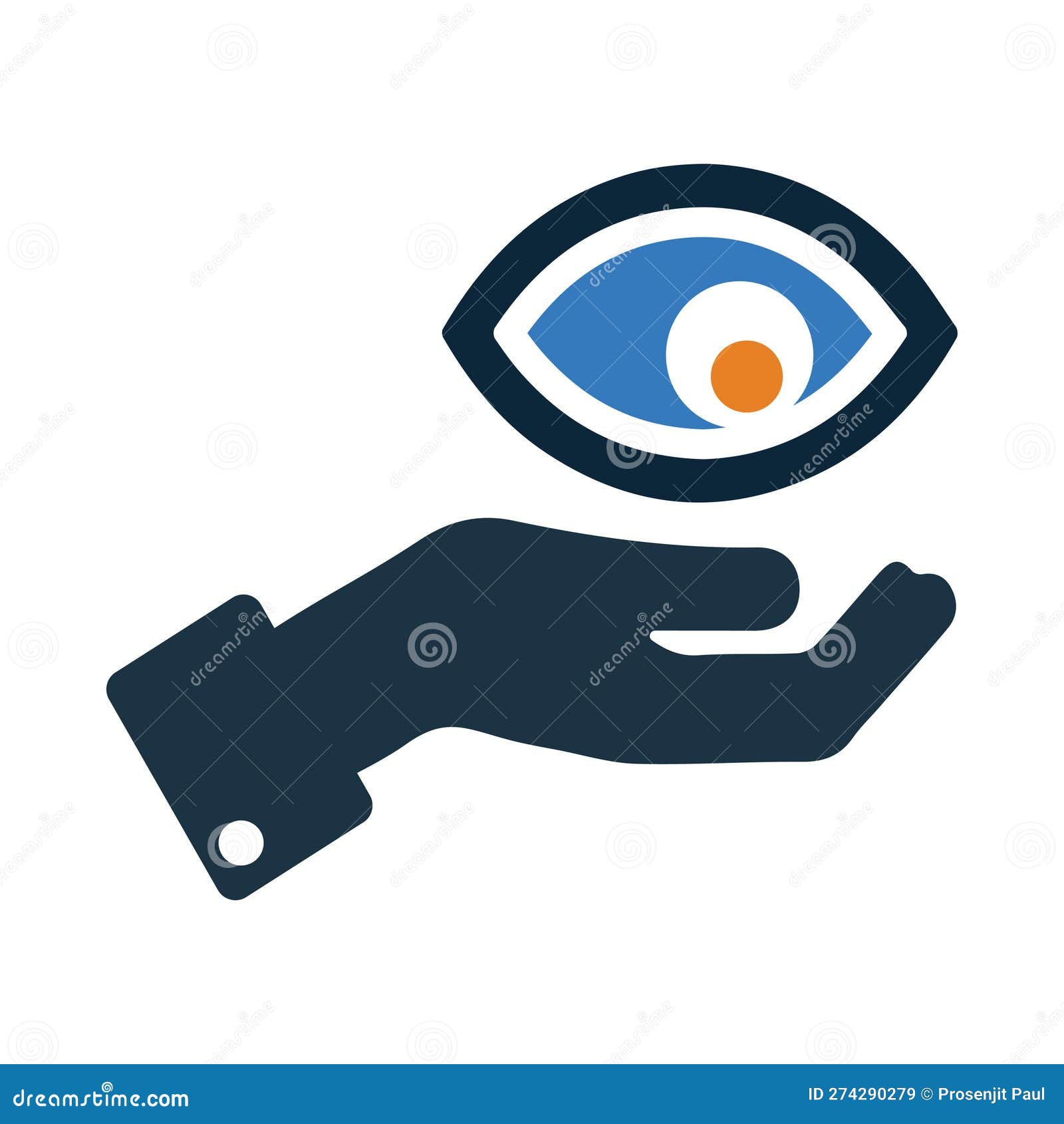 Eye, Hand, Eyeball, Eye on Hand Icon Stock Vector - Illustration of ...