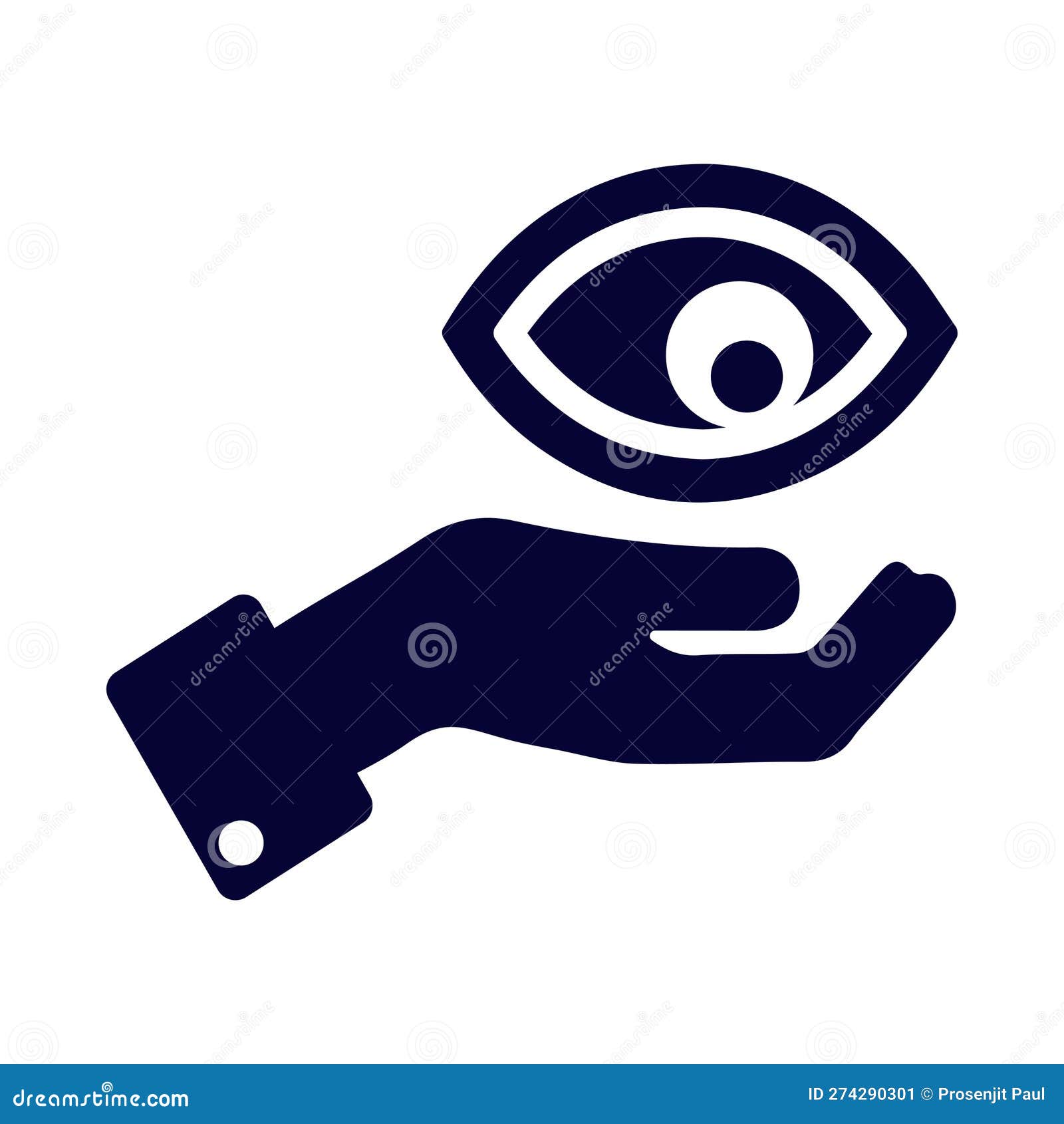 Eye, Hand, Eyeball, Eye on Hand Icon Stock Vector - Illustration of ...