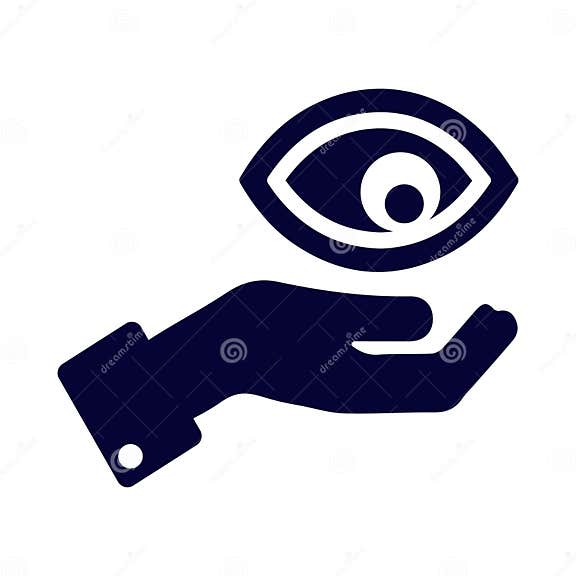 Eye, Hand, Eyeball, Eye on Hand Icon Stock Vector - Illustration of ...