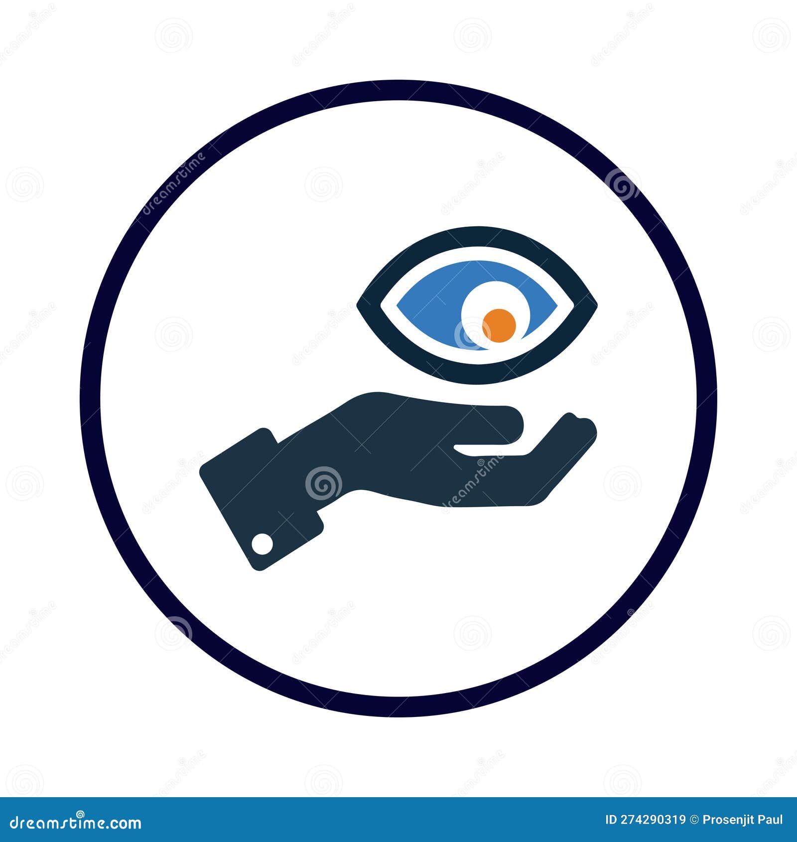 Eye, Hand, Eyeball, Eye on Hand Icon Stock Vector - Illustration of ...