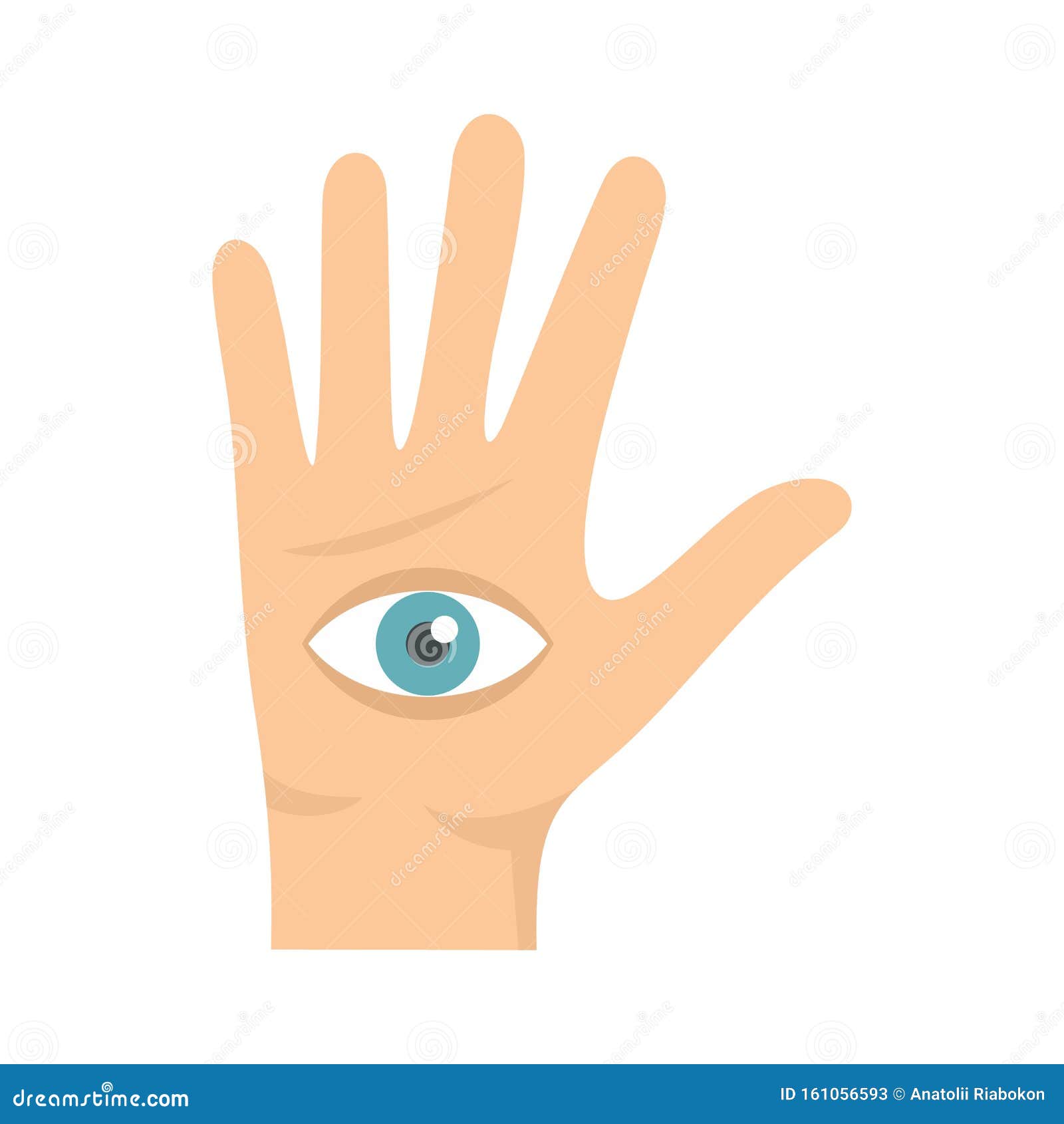 Eye in Hand Icon, Flat Style Stock Vector - Illustration of black, logo ...