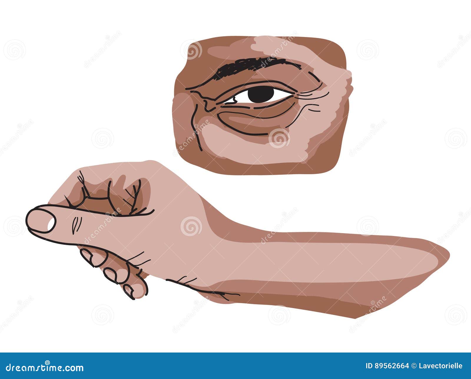 Eye and hand stock vector. Illustration of reaching, person - 89562664
