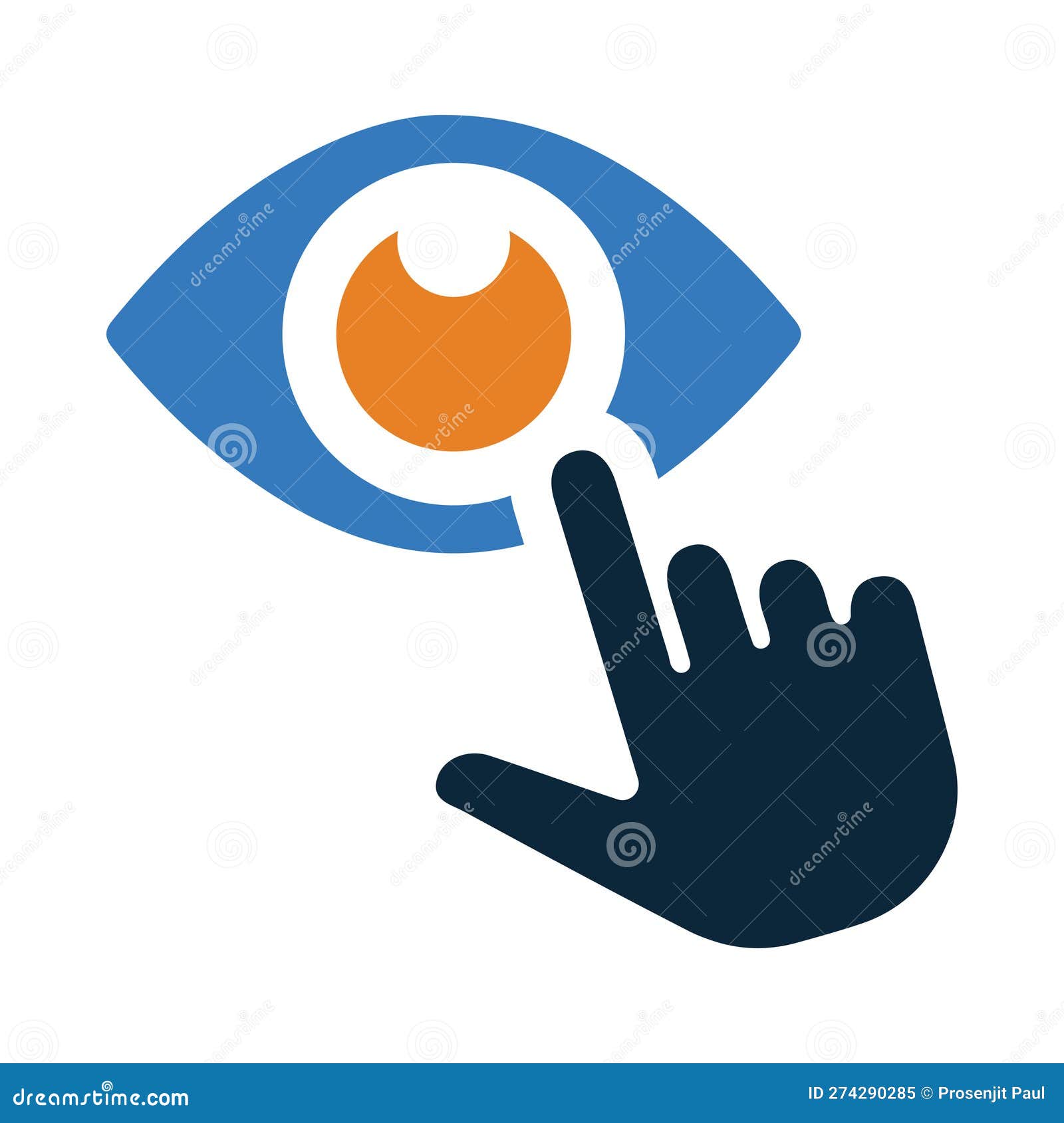 Eye, Hand, Touch on Eye Icon Stock Vector - Illustration of aids ...