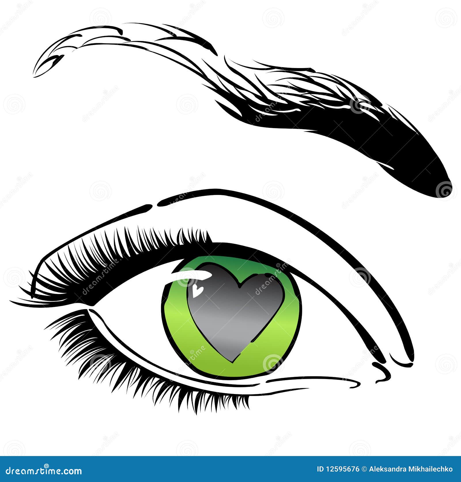 Eye with heart stock vector. Illustration of valentine - 12595676