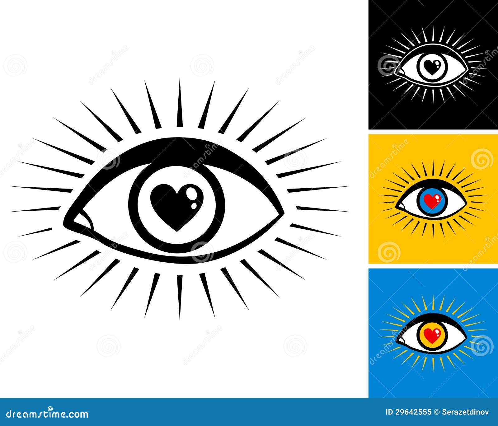 Eye with heart stock vector. Illustration of people, painting - 29642555