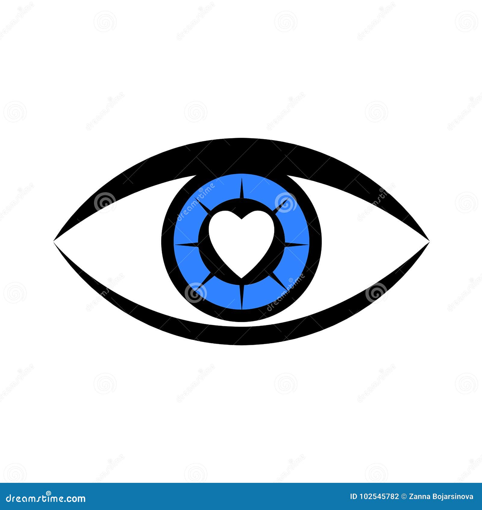Eye with Heart. Vector Icon. Stock Vector - Illustration of white ...