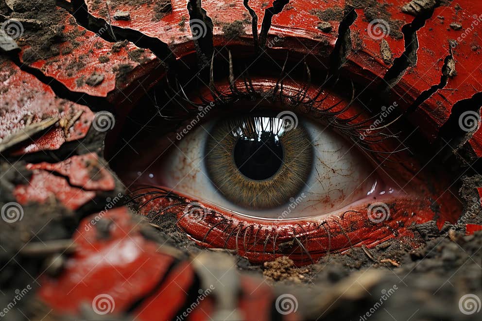 Eye in a Hole Illustration Generative Ai Stock Illustration ...