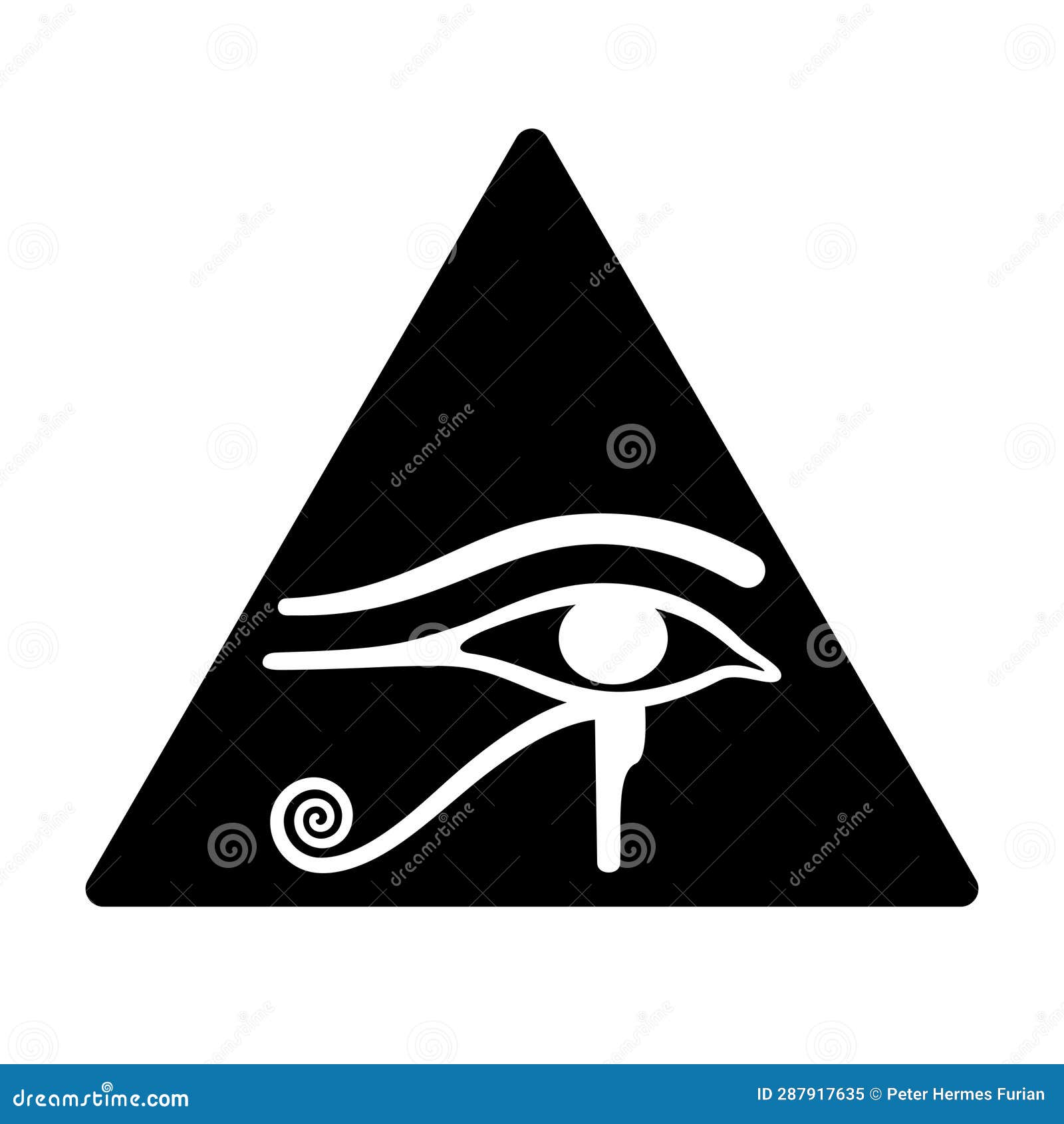 Eye Of Horus, All-Seeing Eye Of God, In Black Triangle Or Pyramid ...
