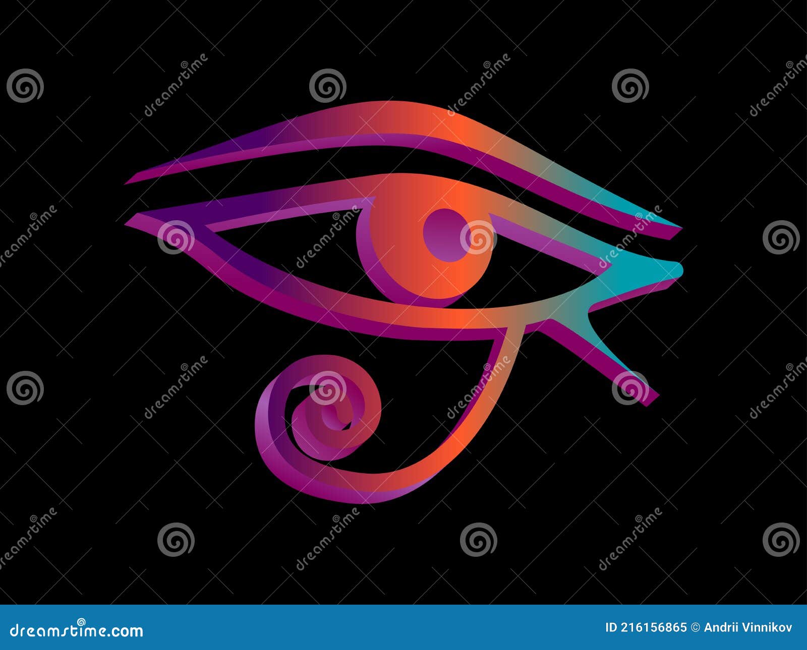 Isometric Eye Of Horus Icon Isolated On Blue And Purple Background