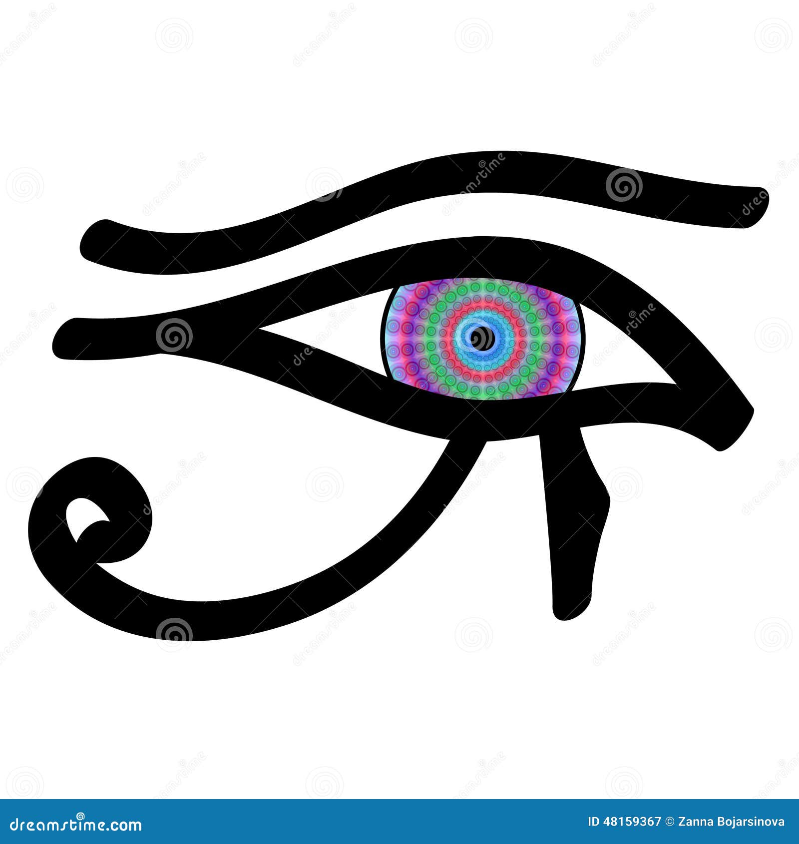 Eye Of The Sun Ra. Horus. Vector Ancient Egyptian Icon. Moon Eye Of ...