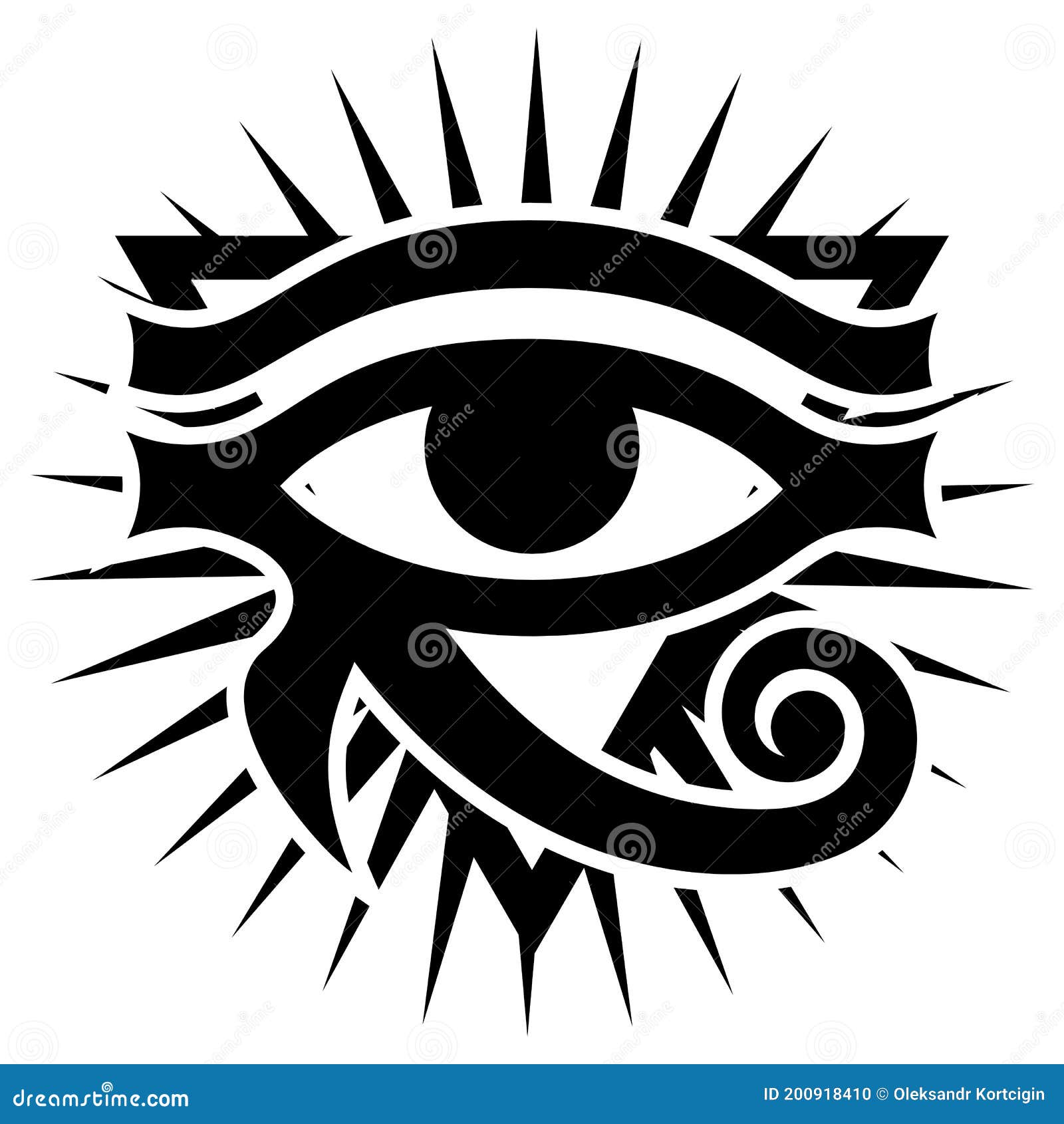 The Eye of Horus with Rays of Sun. Ancient Symbol Pattern. Vector ...
