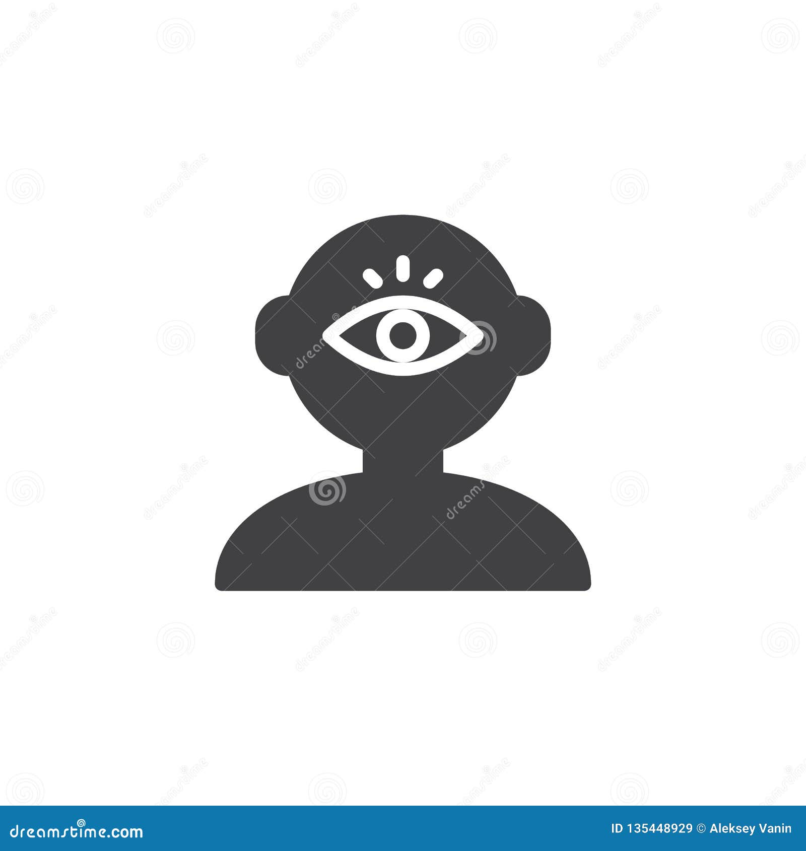 Eye human mind vector icon stock vector. Illustration of solid - 135448929