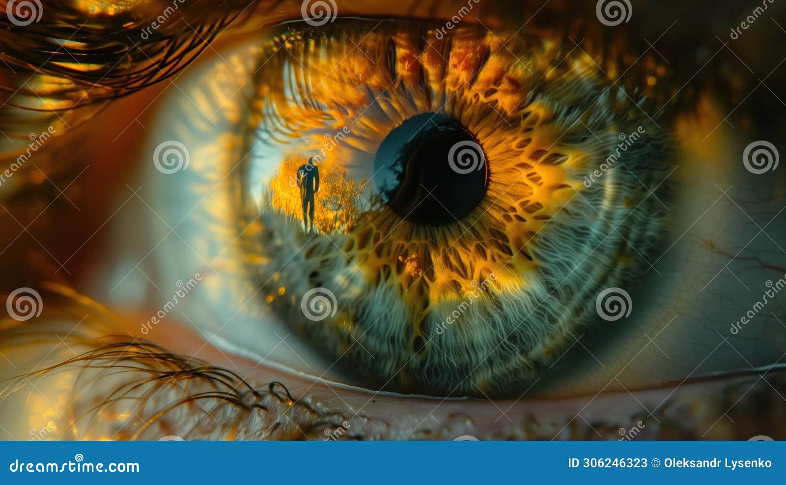 Eye with Human Reflection Macro Stock Illustration - Illustration of ...