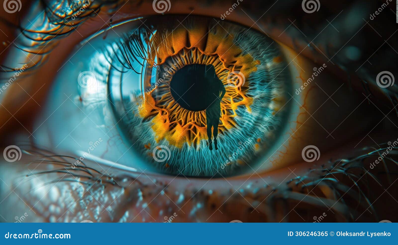 Eye with Human Reflection Macro Stock Illustration - Illustration of ...
