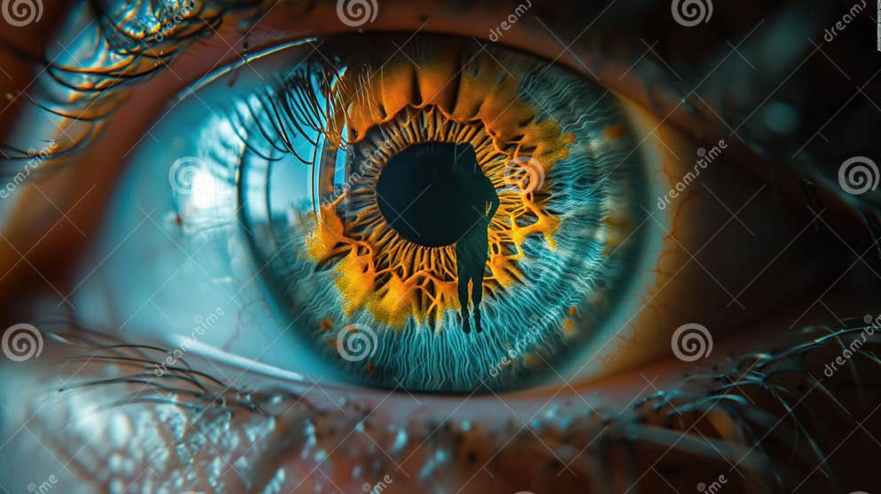 Eye with Human Reflection Macro Stock Illustration - Illustration of ...