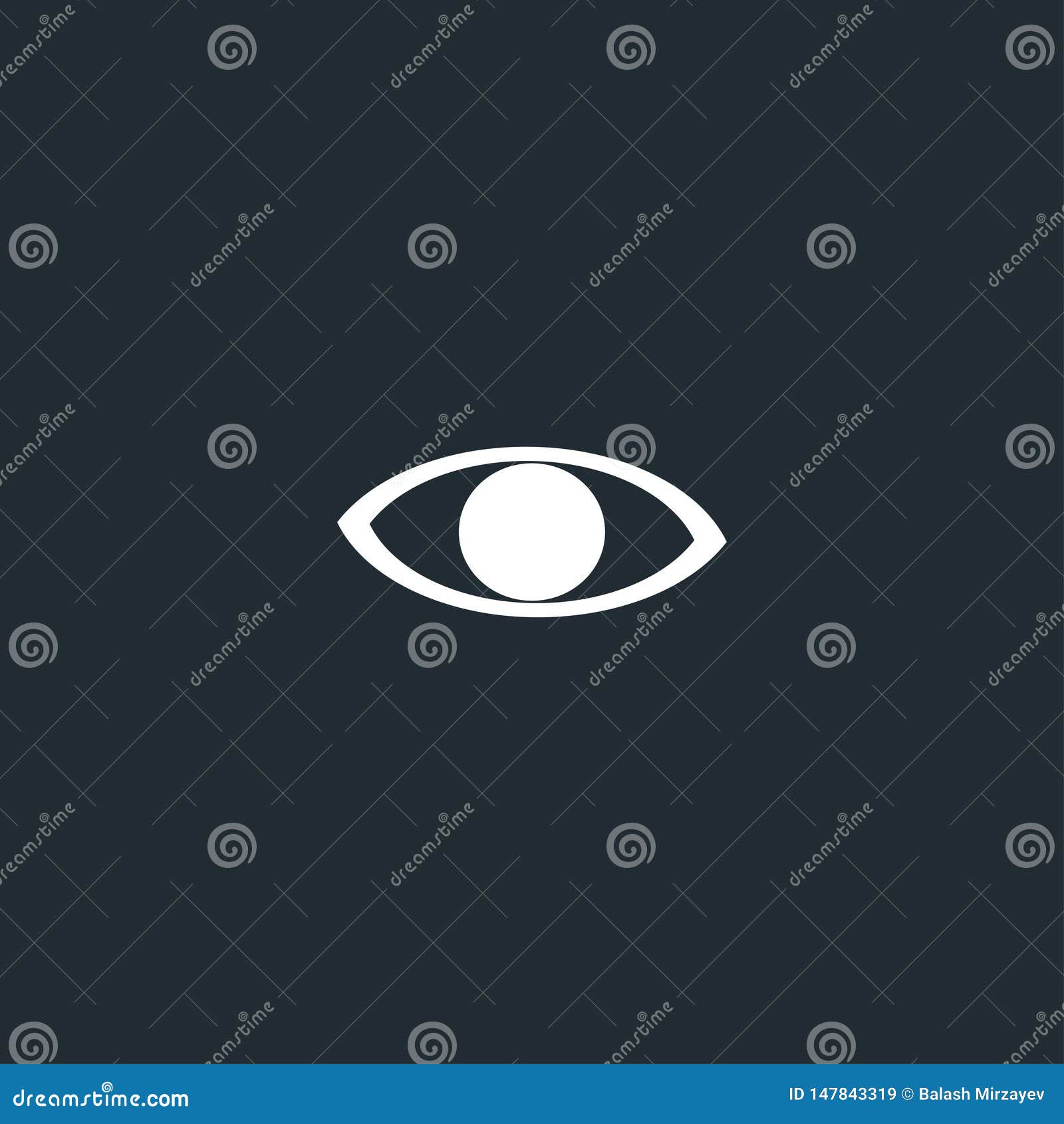 White Eye icon stock vector. Illustration of curve, bright - 147843319