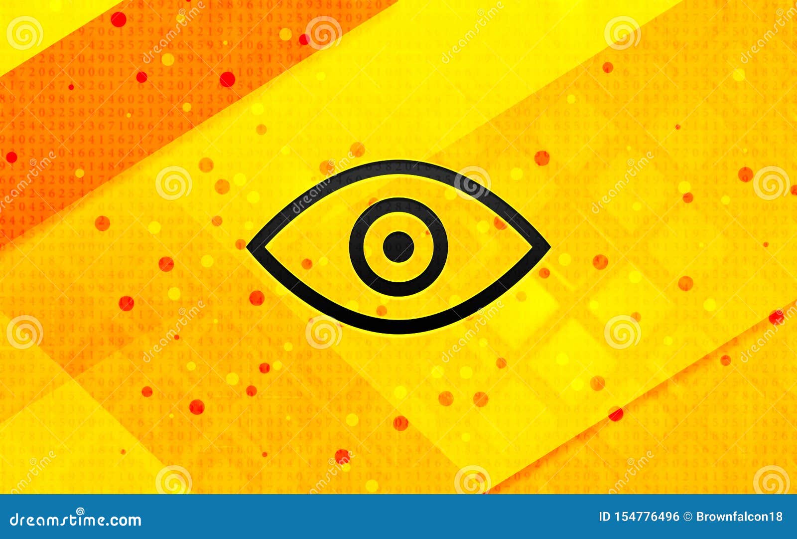 Eye Icon Abstract Digital Banner Yellow Background Stock Illustration ...