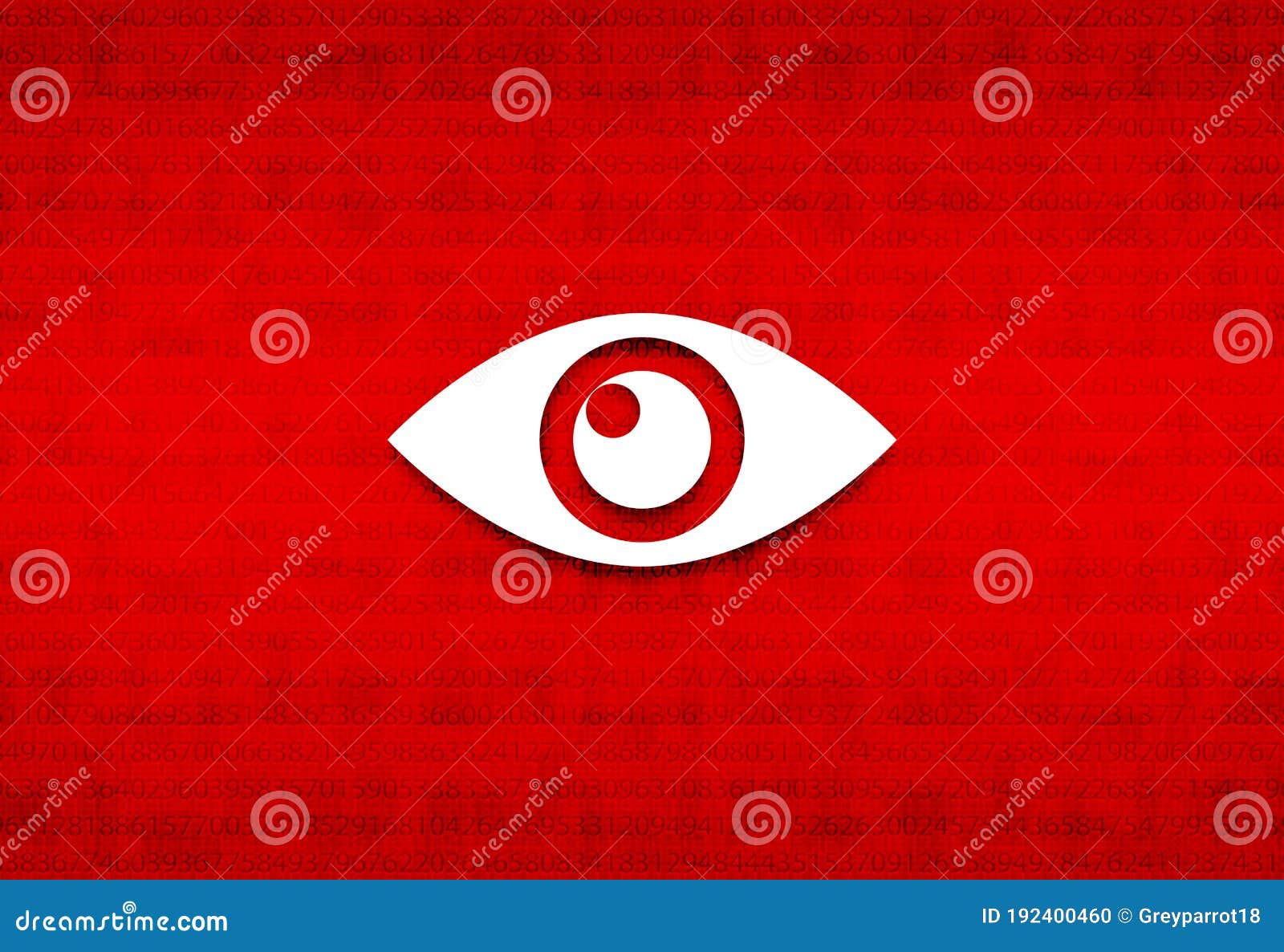 Eye Icon Abstract Digital Screen Red Background Illustration Stock ...