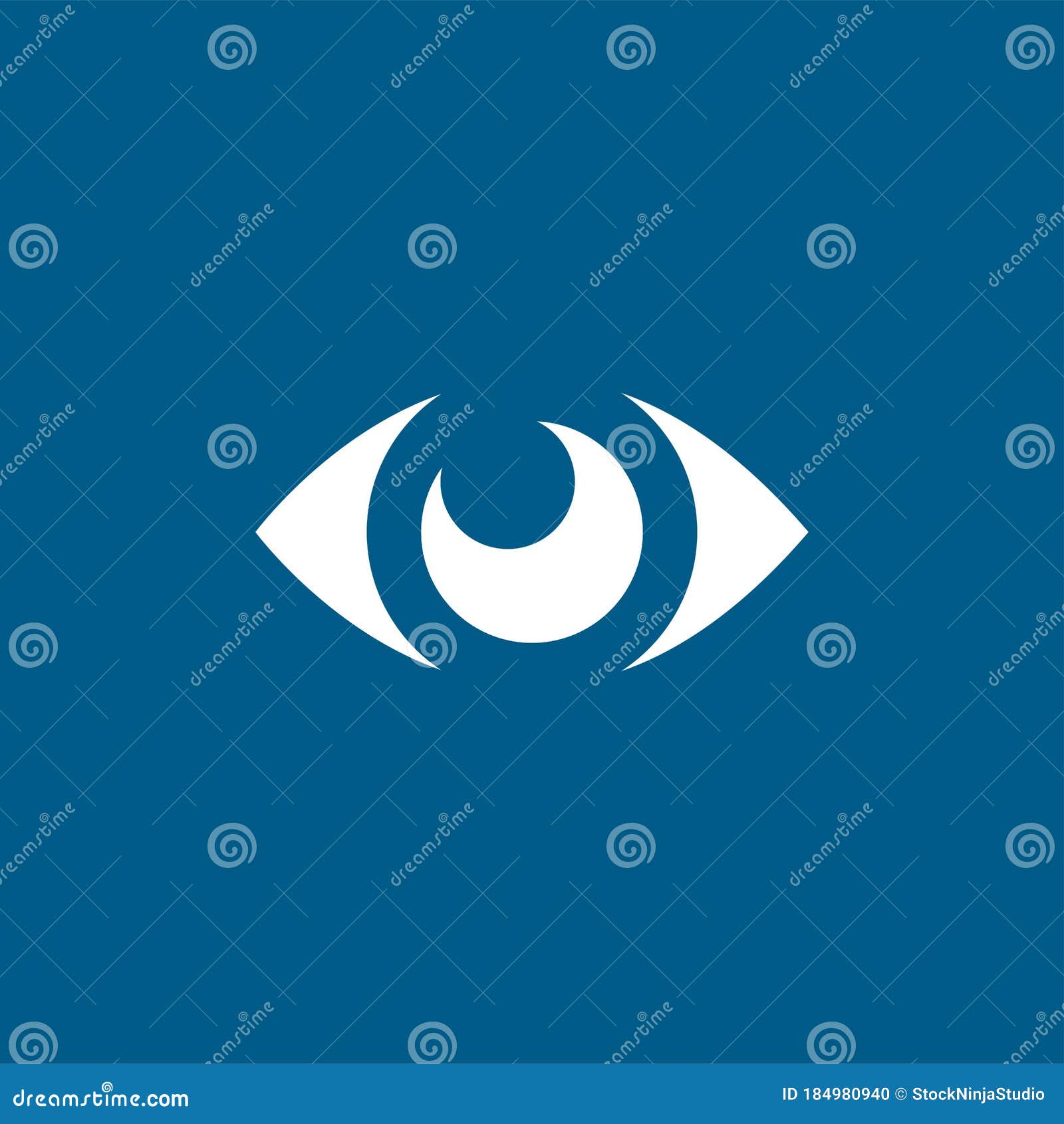 Eye Icon on Blue Background. Blue Flat Style Vector Illustration Stock ...