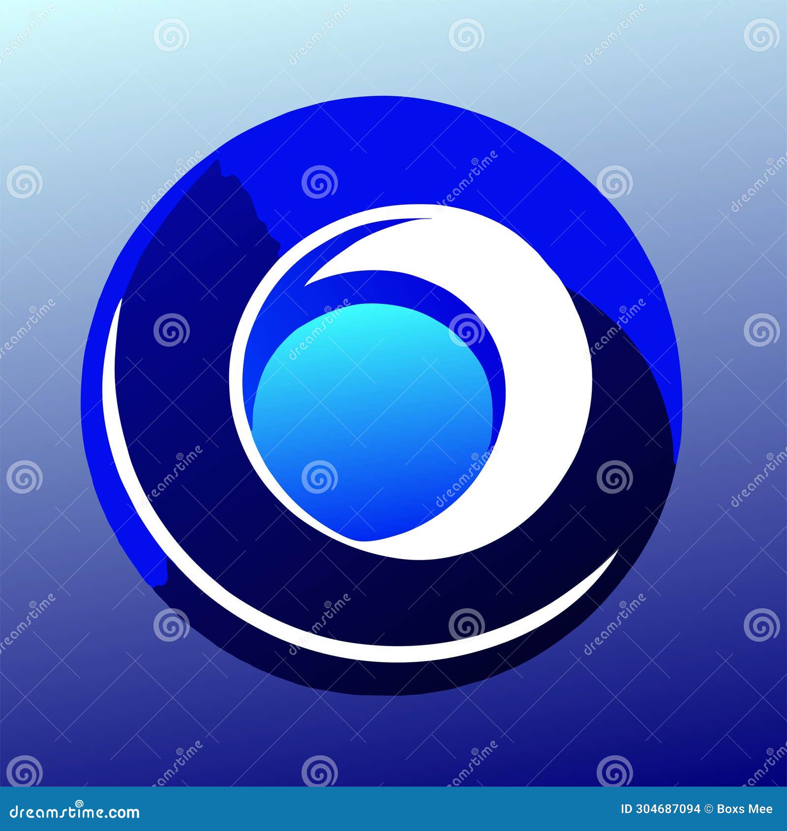 Eye Icon on Blue Gradient Background. 3d Rendering, 3d Illustration ...