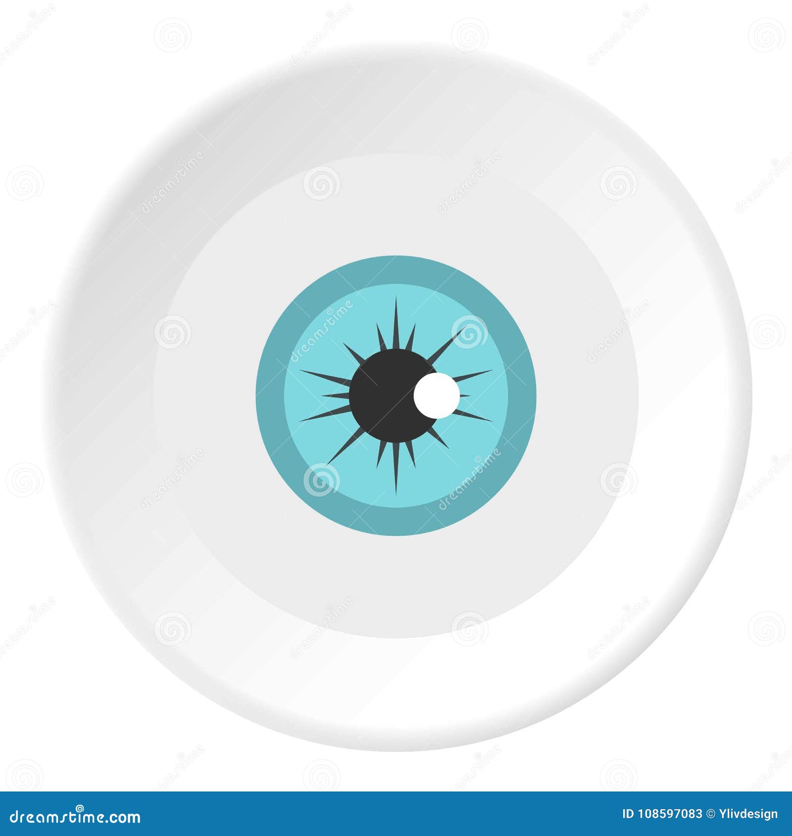 Eye icon circle stock vector. Illustration of flat, anatomical - 108597083