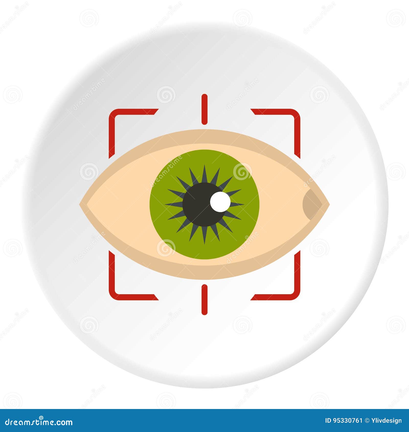 Eye icon circle stock vector. Illustration of sight, target - 95330761