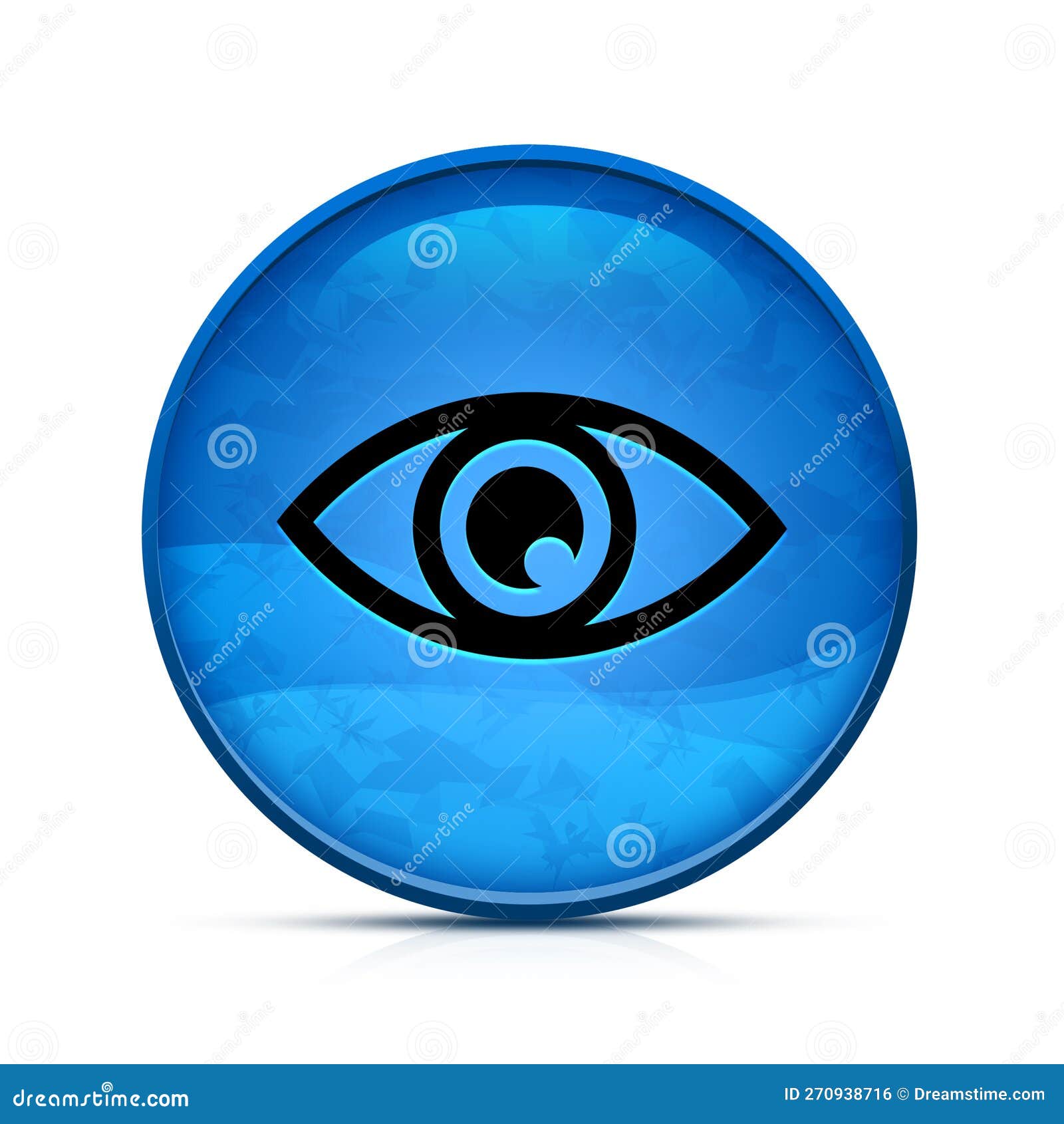 Eye Icon on Classy Splash Blue Round Button Illustration Stock ...
