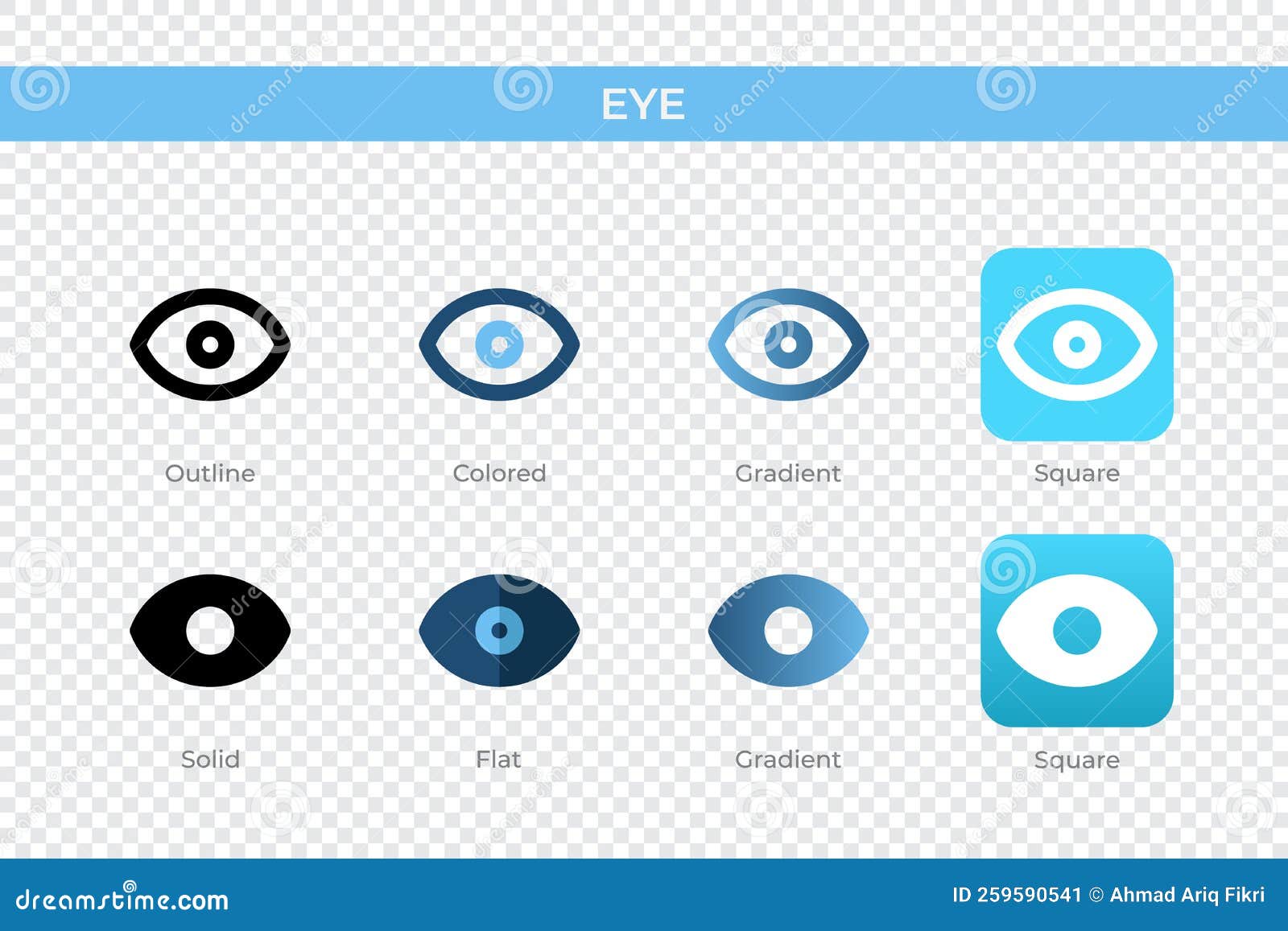 Eye Icon in Different Style. Eye Vector Icons Designed in Outline ...