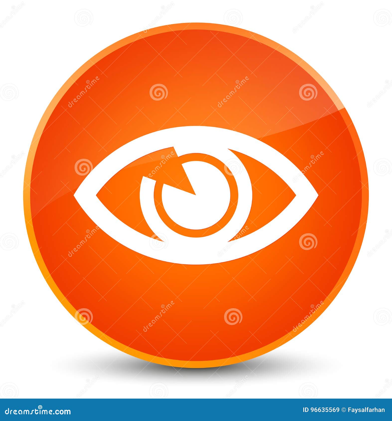 Eye Icon Elegant Orange Round Button Stock Illustration - Illustration ...