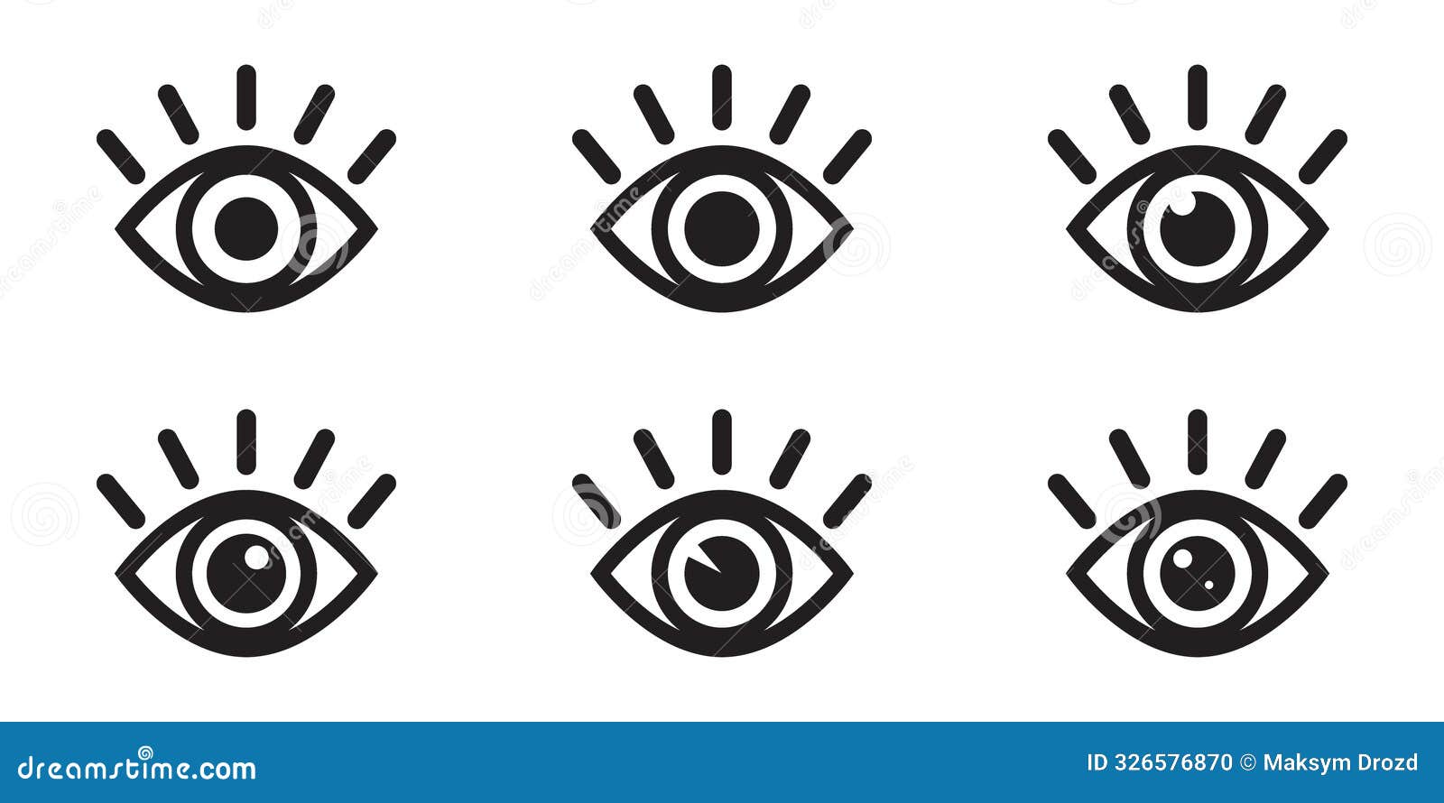 Eye icon, eyeball icon stock vector. Illustration of eyeball - 326576870