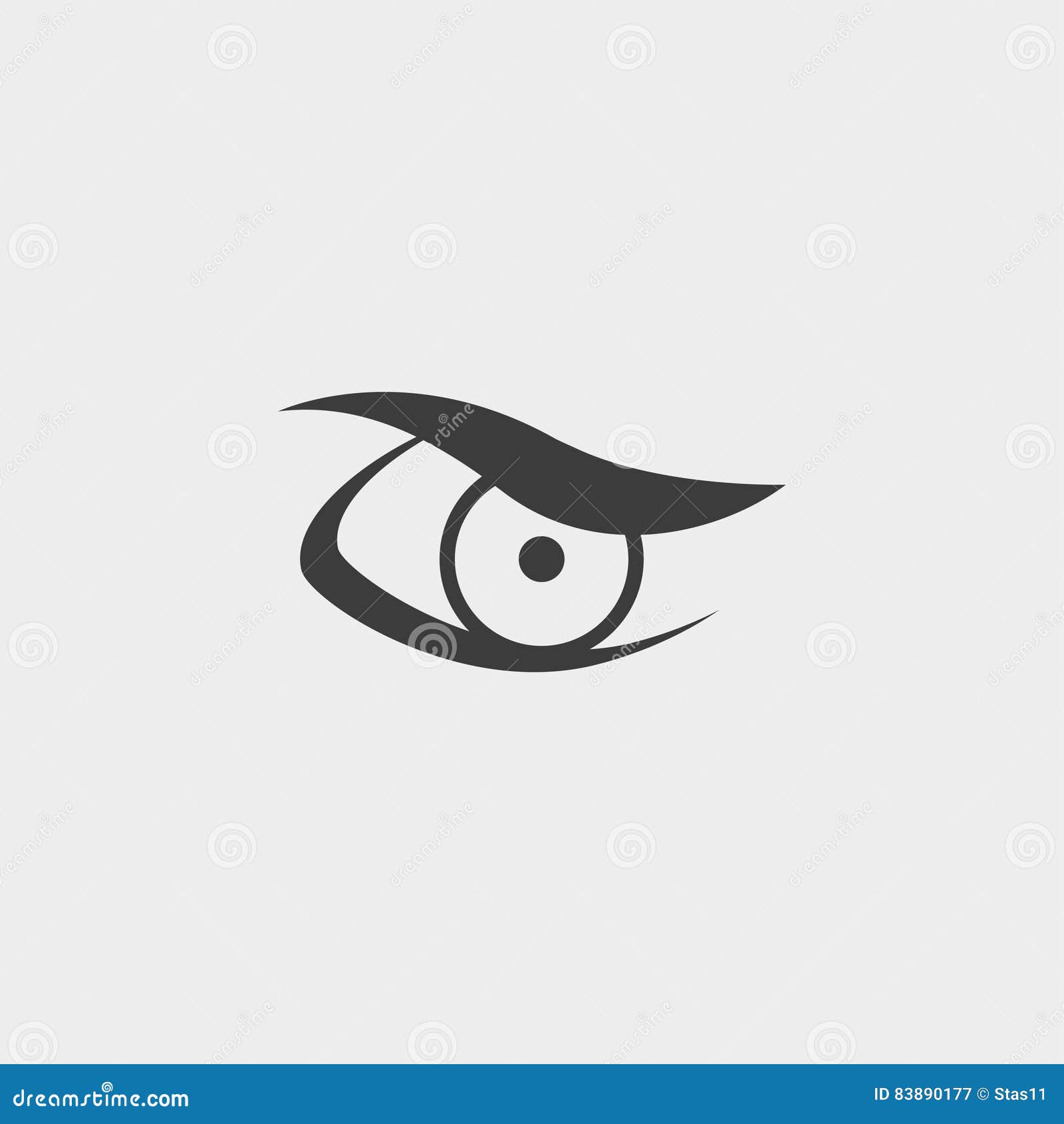 Eye Icon in a Flat Design in Black Color. Vector Illustration Eps10 ...