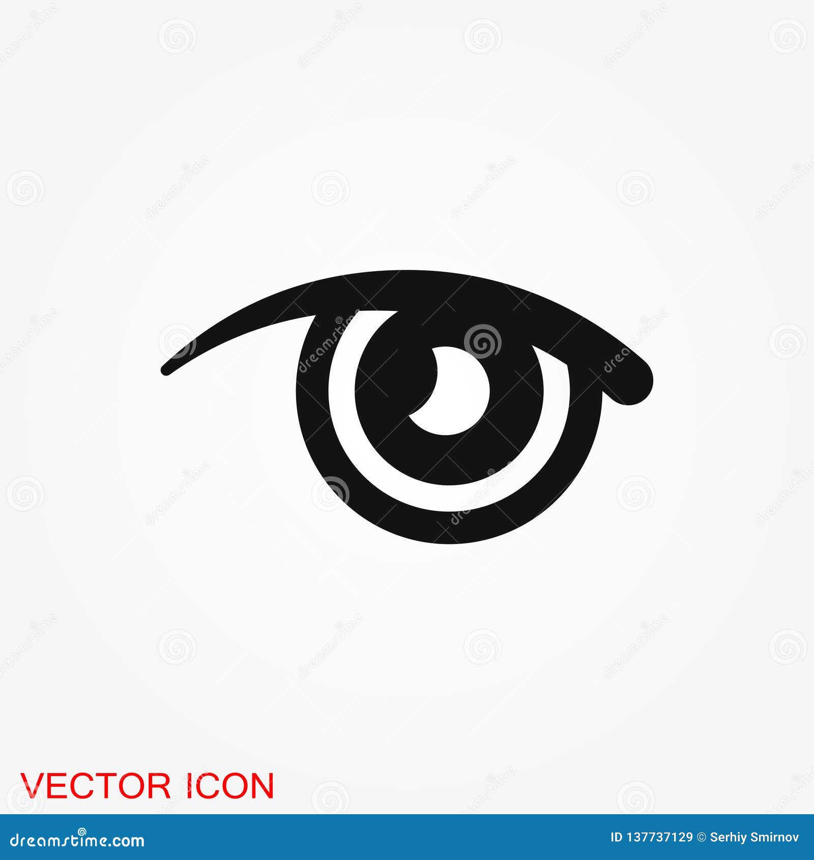 Eye Icon, Flat Icon for Logo, Vector Sign Symbol Stock Illustration ...
