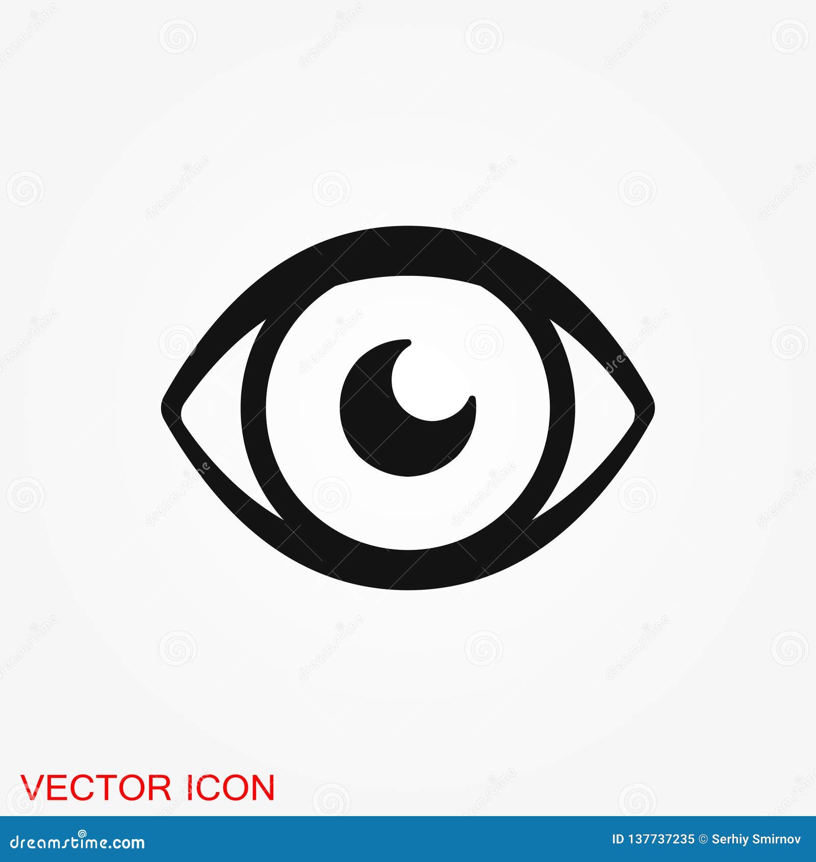 Eye Icon, Flat Icon for Logo, Vector Sign Symbol Stock Illustration ...