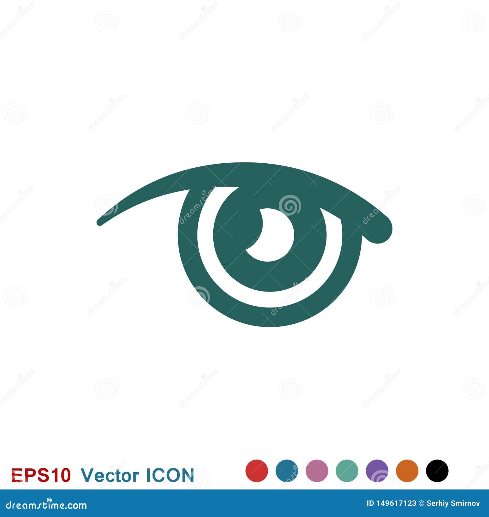 Eye Icon, Flat Icon for Logo, Vector Sign Symbol Stock Illustration ...