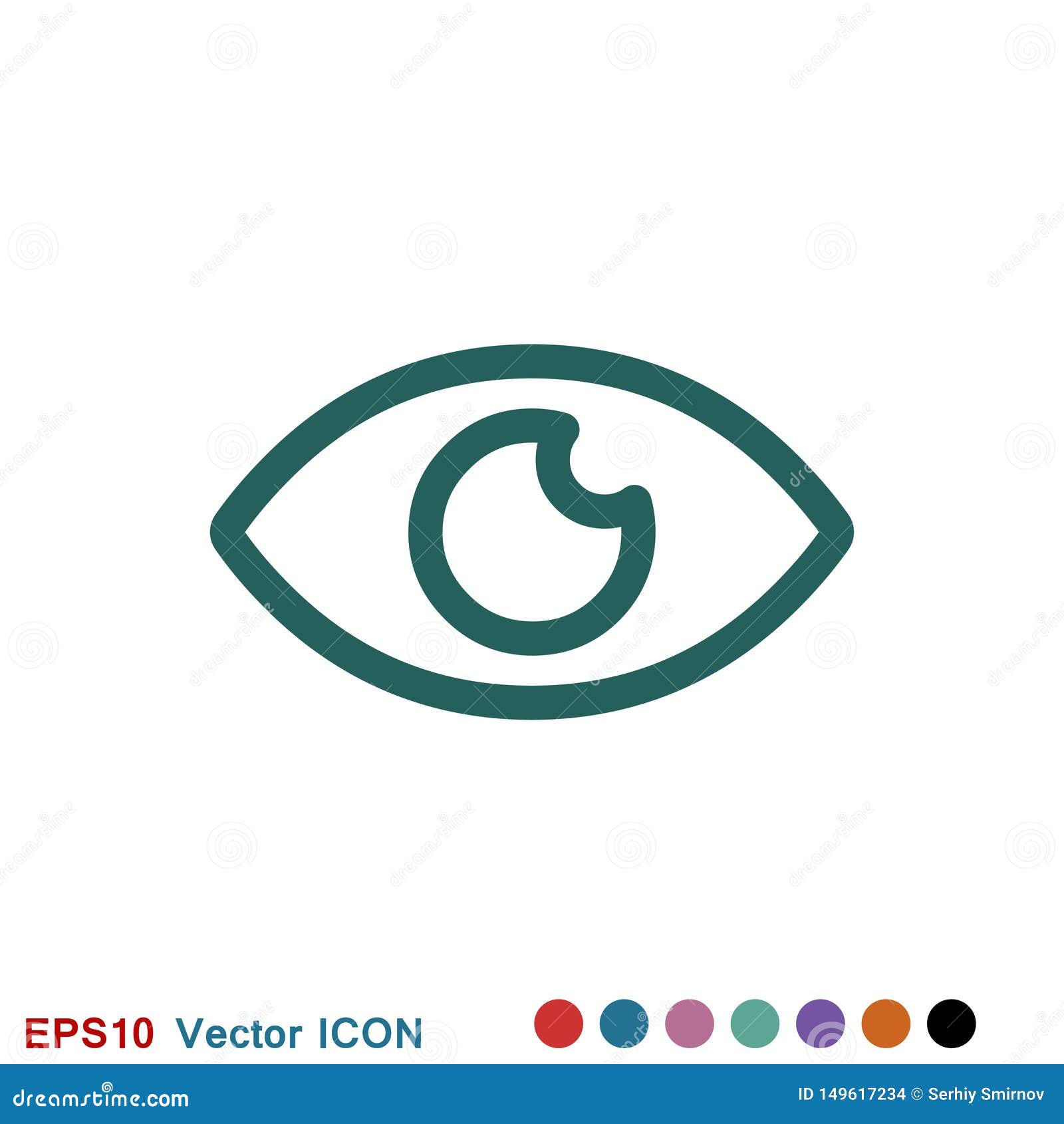 Eye Icon, Flat Icon for Logo, Vector Sign Symbol Stock Illustration ...