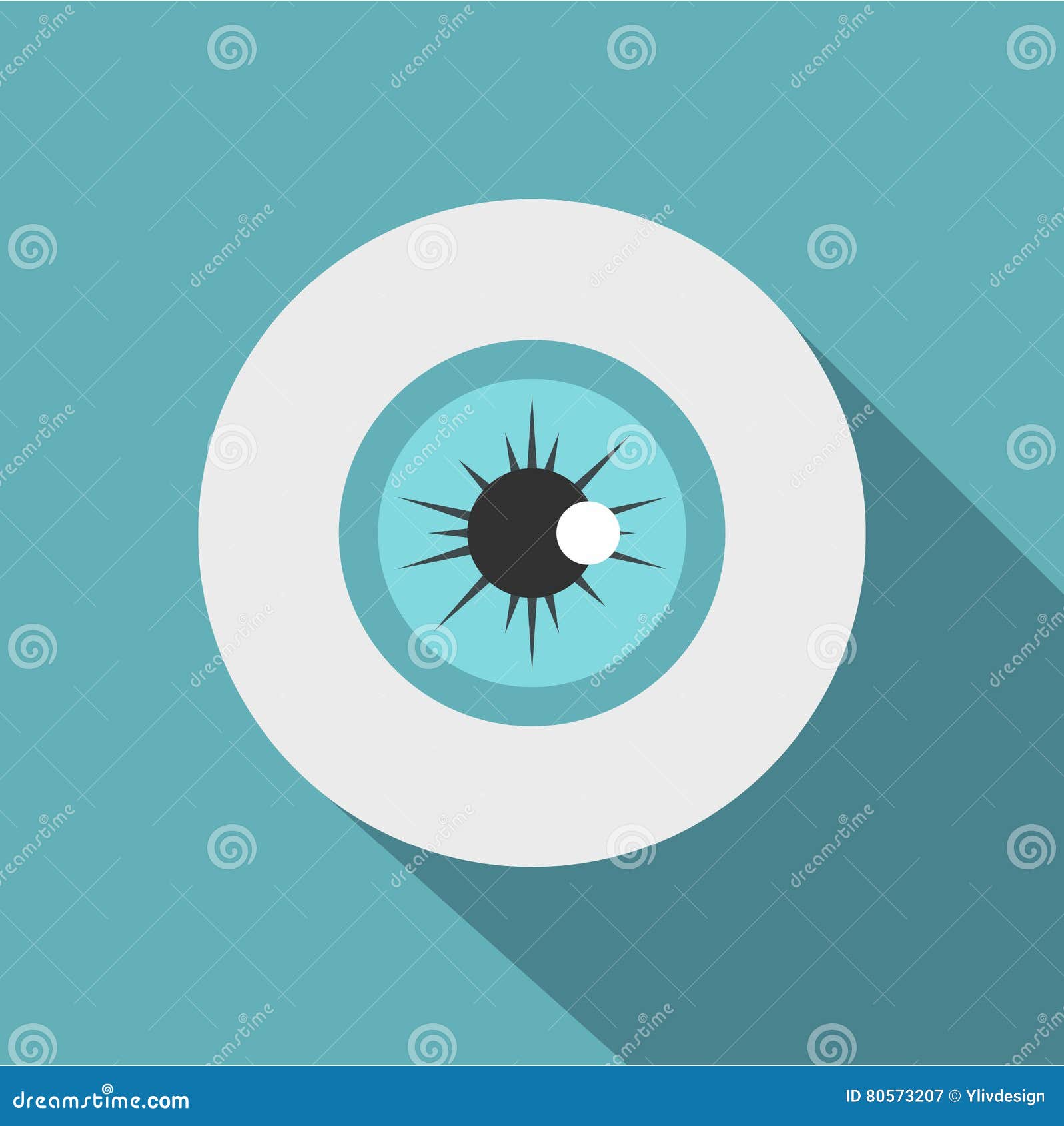 Eye icon, flat style stock vector. Illustration of ophthalmology - 80573207