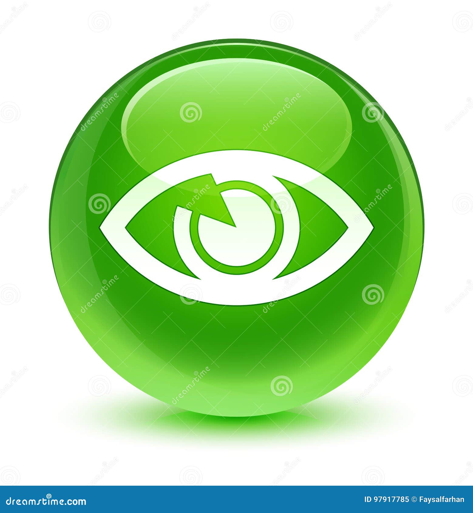 Eye Icon Glassy Green Round Button Stock Illustration - Illustration of ...