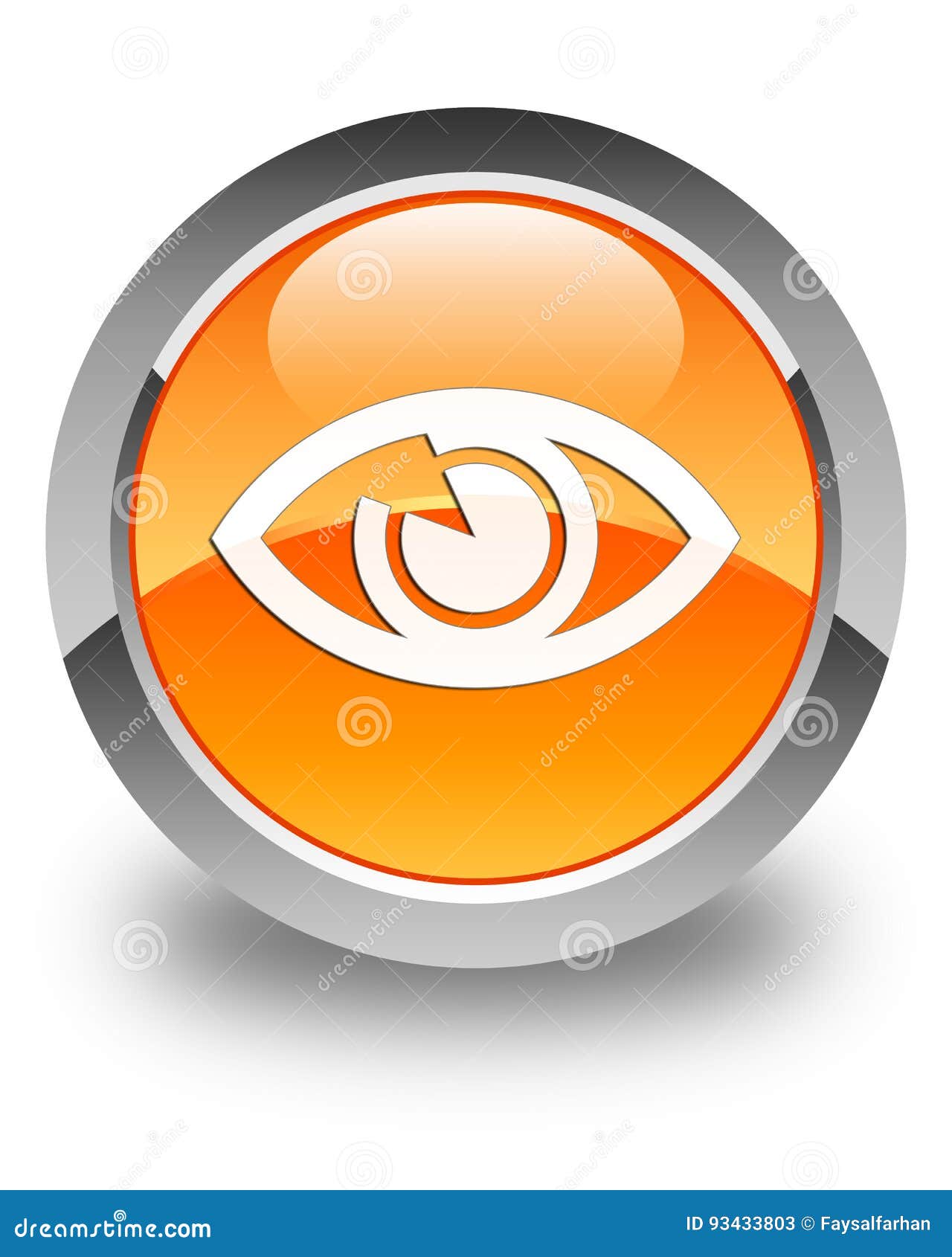 Eye Icon Glossy Orange Round Button Stock Illustration - Illustration ...