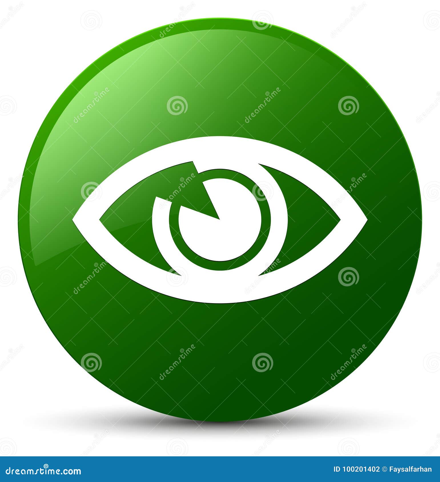 Eye Icon Green Round Button Stock Illustration - Illustration of icon ...