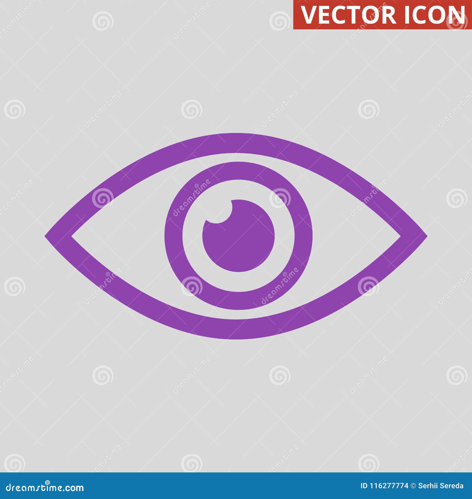 Eye Icon on Grey Background. Stock Illustration - Illustration of look ...