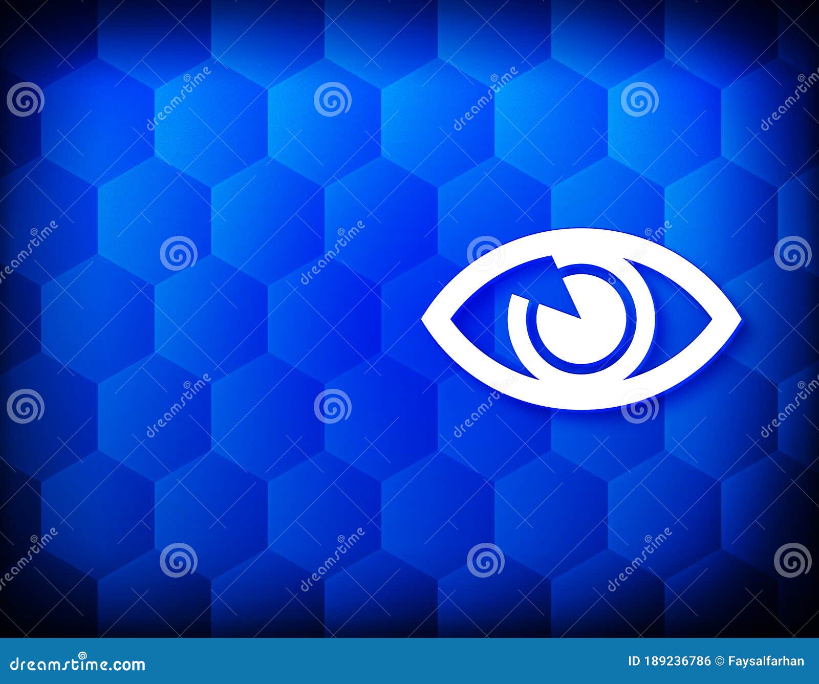 Eye Icon Hexagon Creative Abstract Blue Background Seamless Hexagonal ...