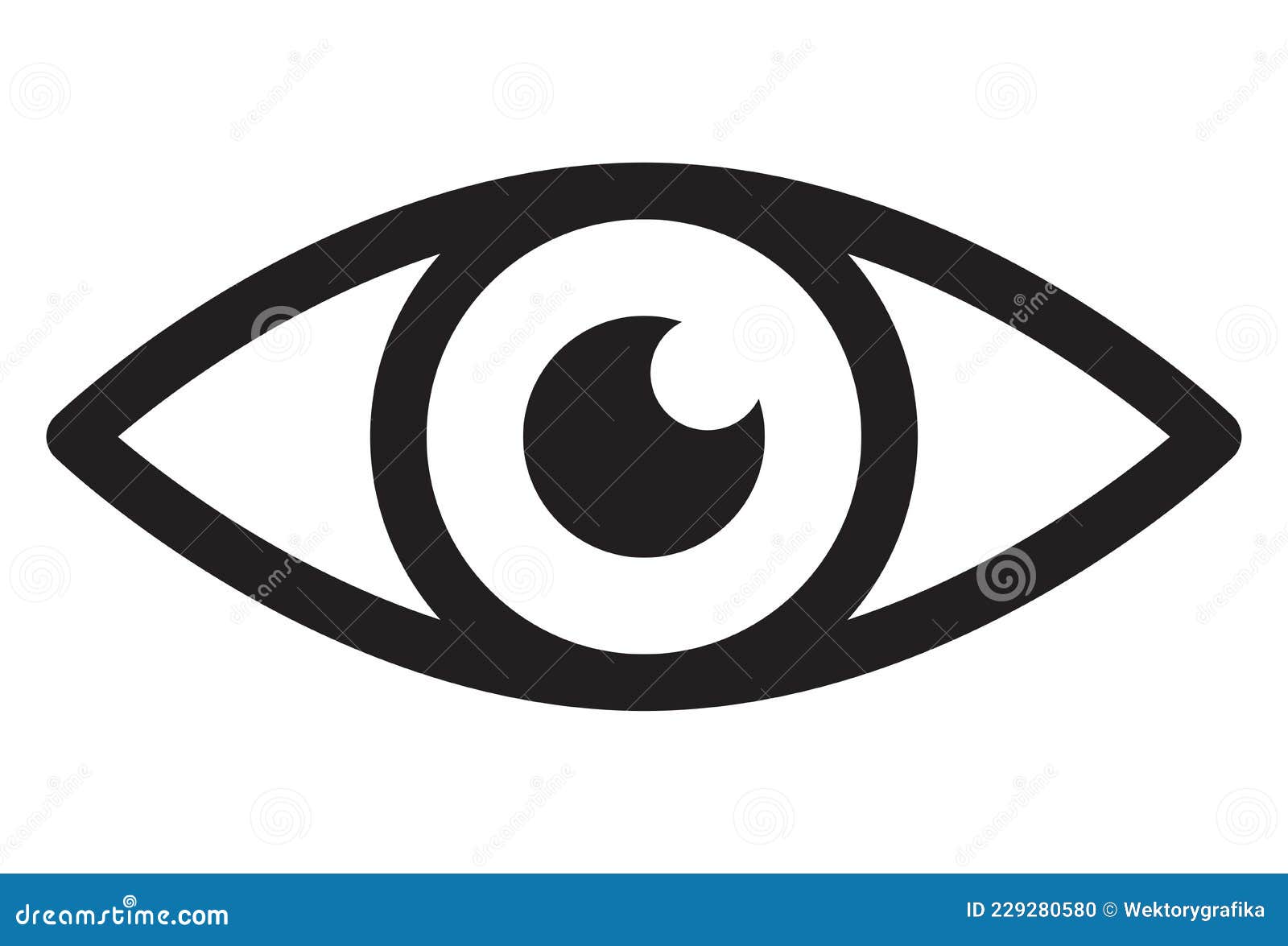 Eye Icon. Human Eyeball Simple Symbol Stock Vector - Illustration of ...