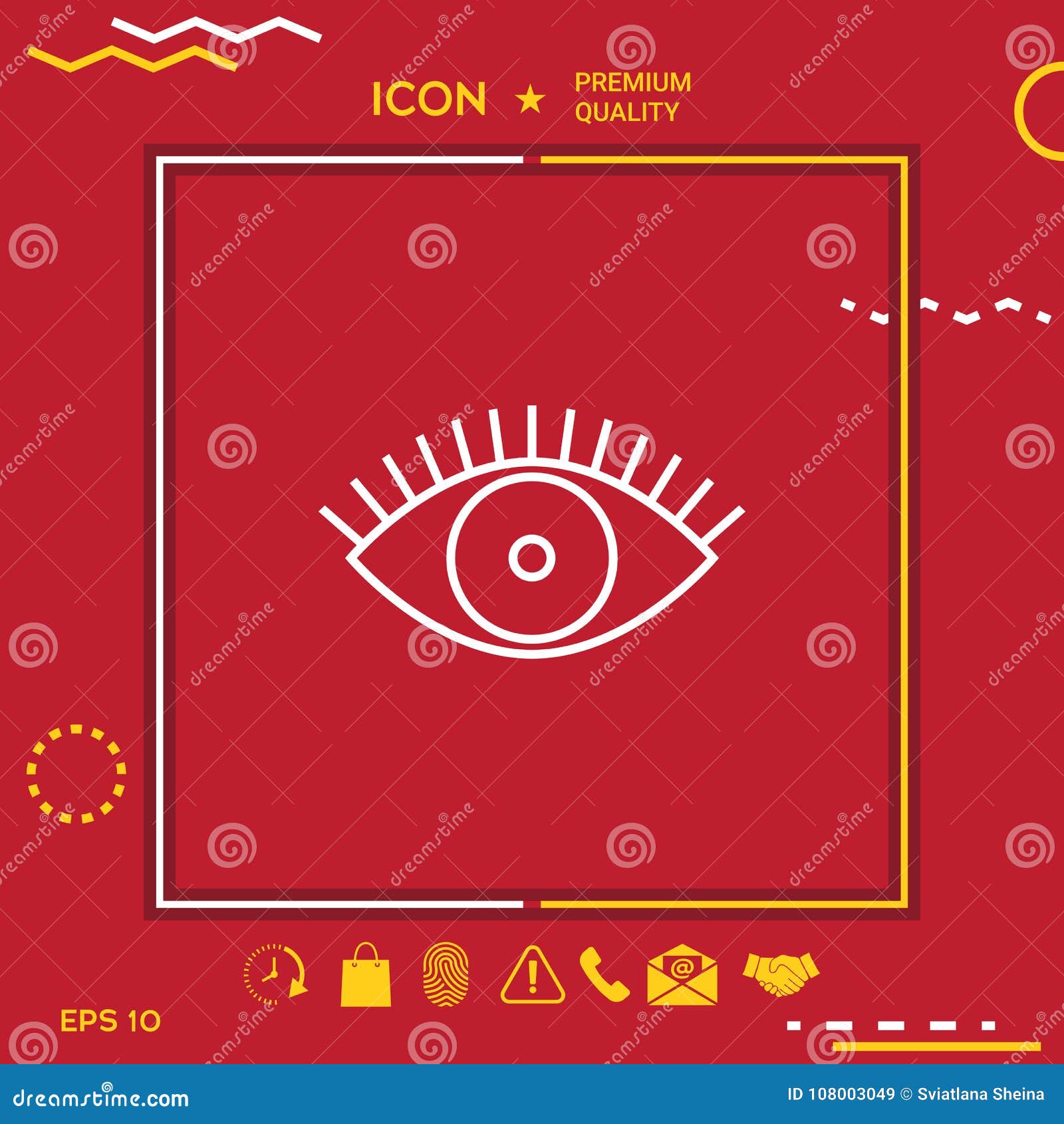 Eye icon - line concept stock vector. Illustration of idea - 108003049